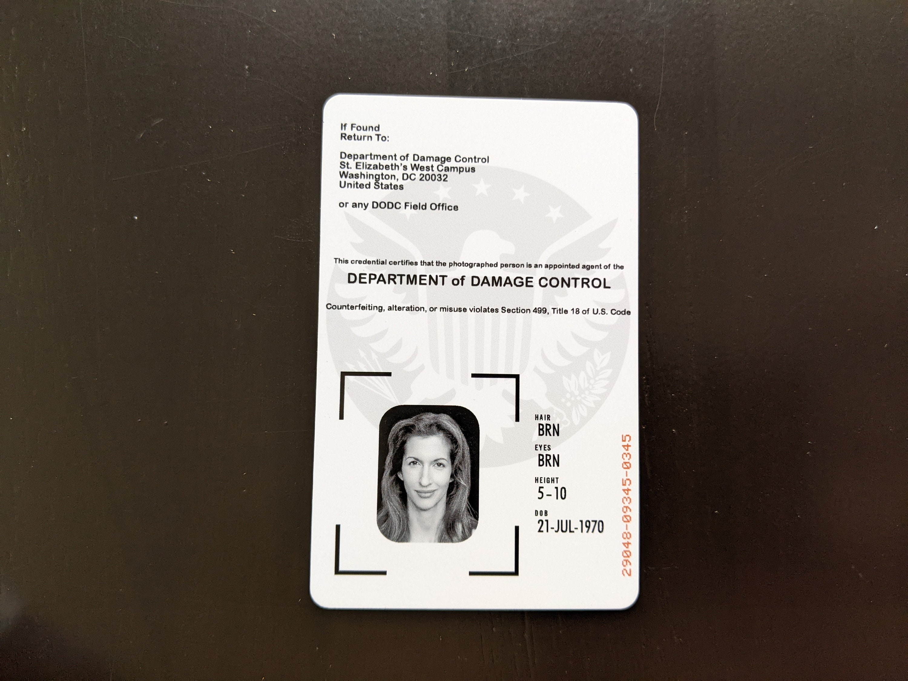 Department of Damage Control (DODC) ID Card - Screen Accurate MCU Prop ...