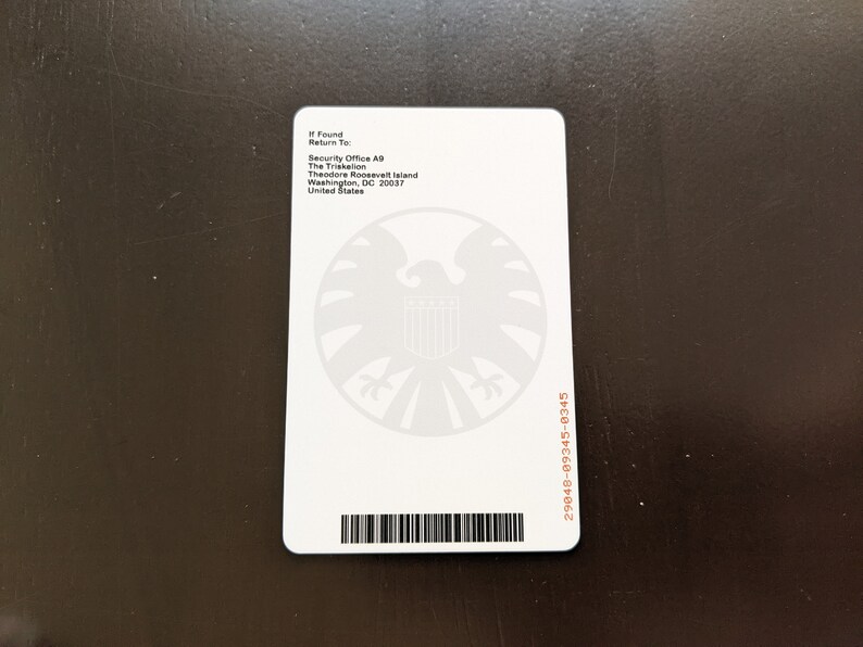 S.H.I.E.L.D. 1990's ID Card Screen Accurate Agents of - Etsy