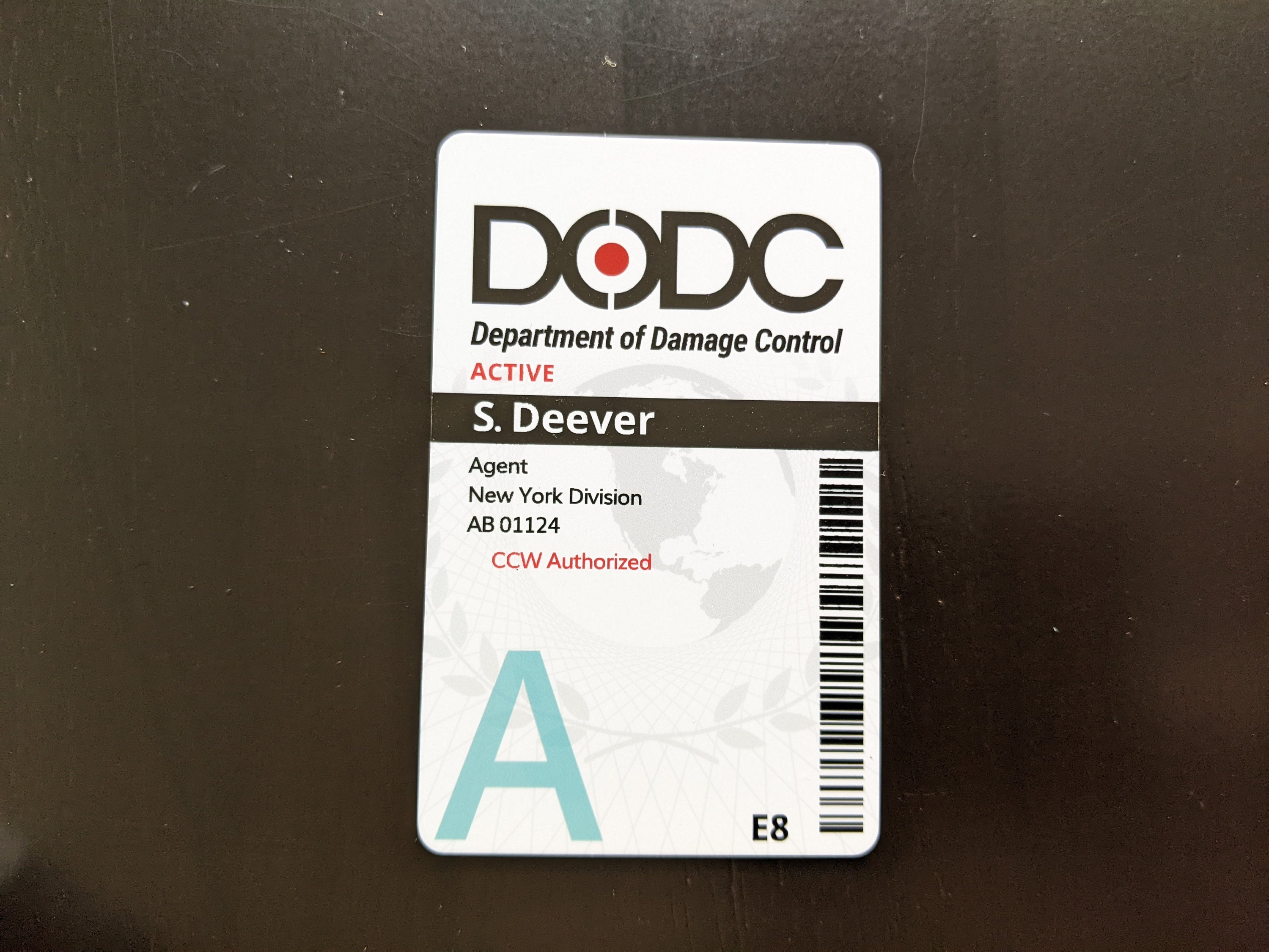 Department of Damage Control DODC ID Card Screen Accurate MCU Prop - Etsy