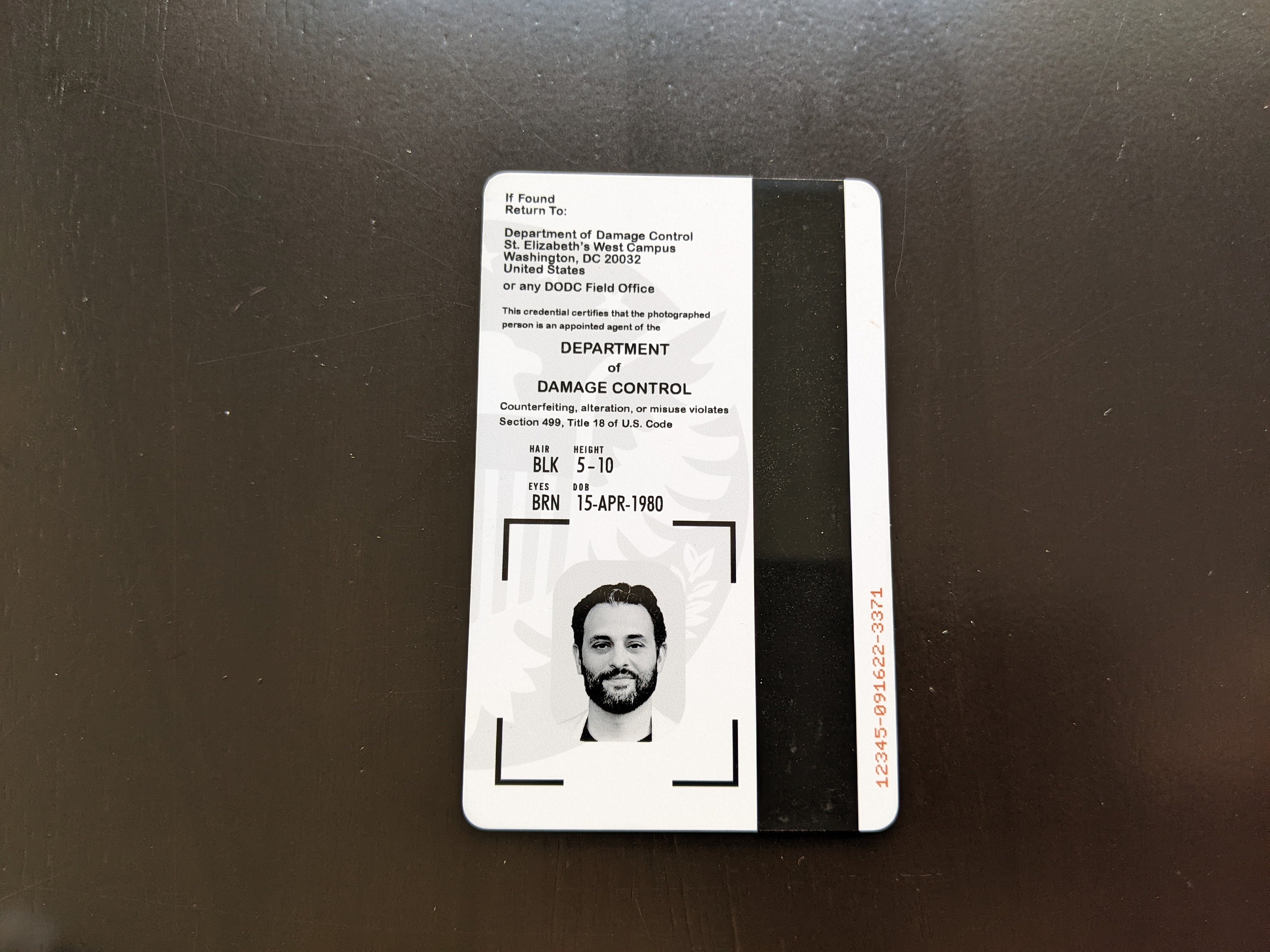 Department of Damage Control DODC ID Card Screen Accurate MCU Prop - Etsy