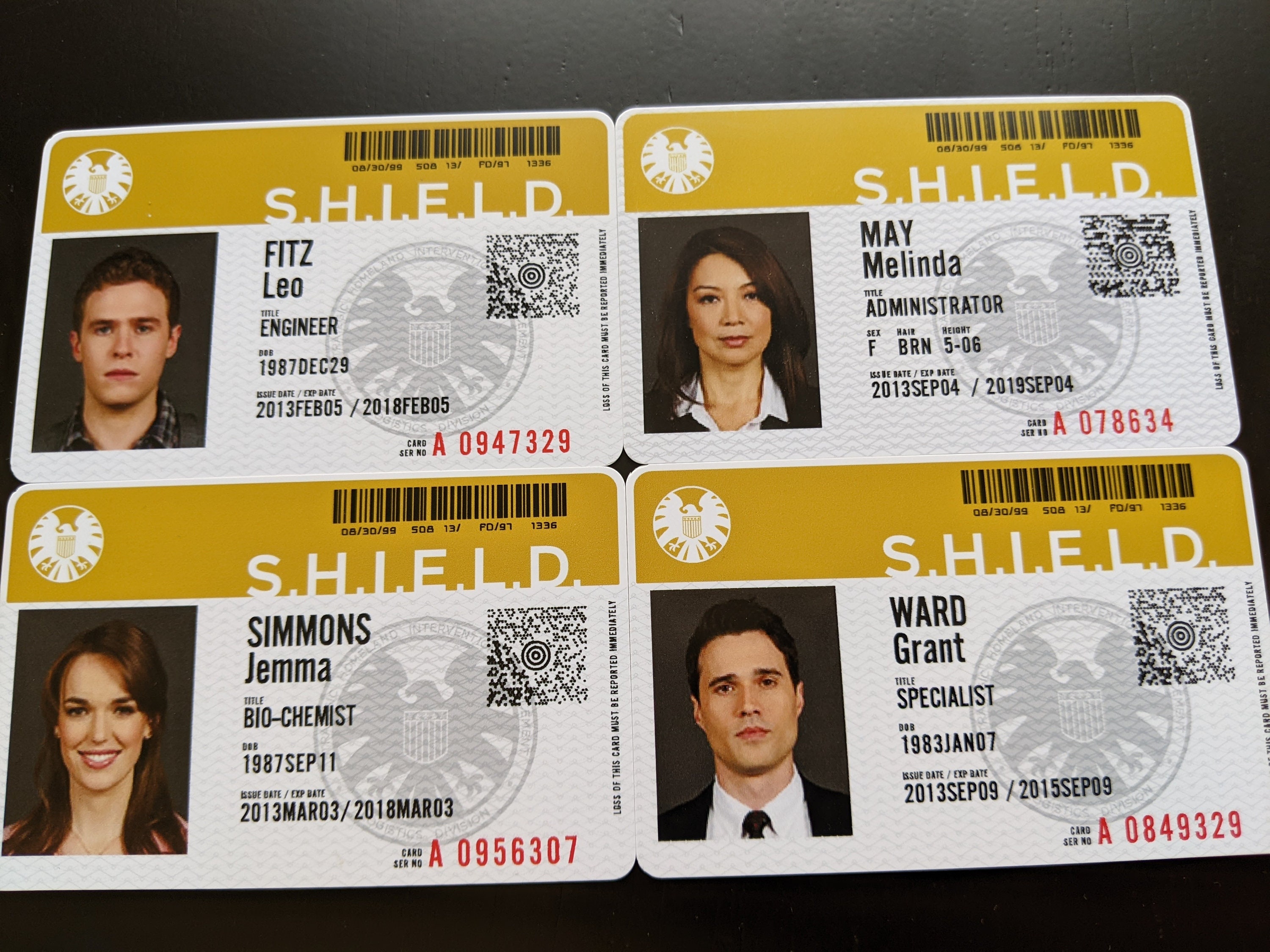 Agents of S.H.I.E.L.D. Prop ID Cards Screen Accurate - Etsy