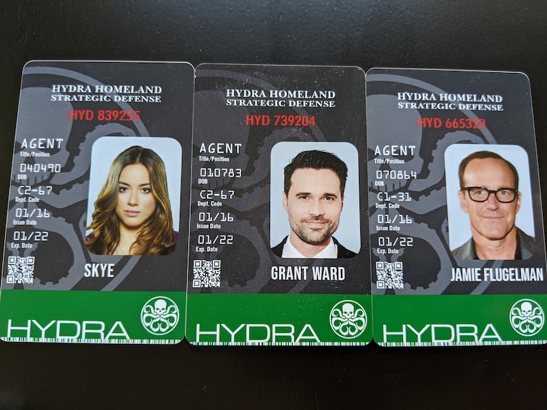 Agents of Hydra Prop ID Cards Screen Accurate - Etsy
