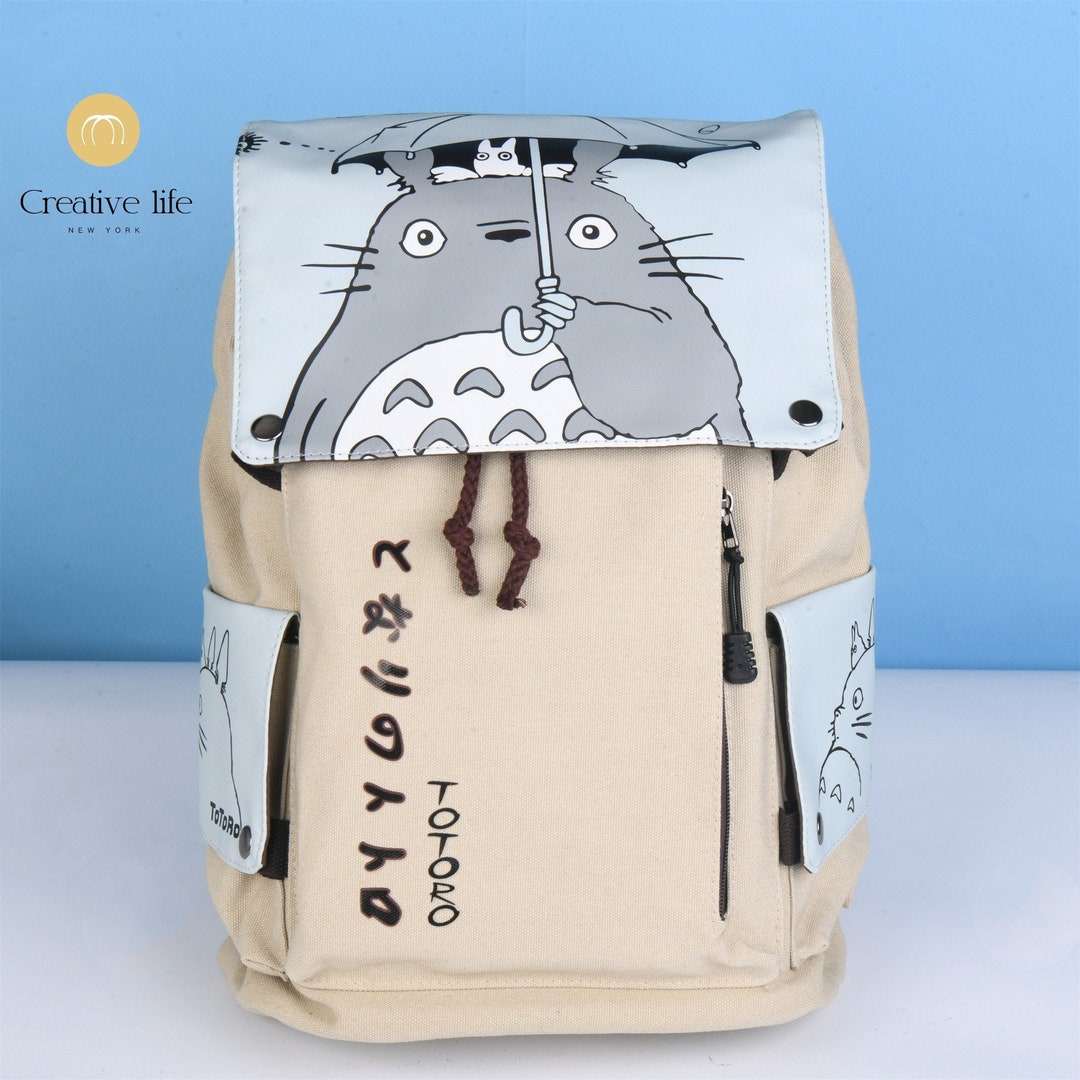 NEW Handmade Cartoon Canvas School Bag, Kawaii Anime Backpacks, Canvas ...