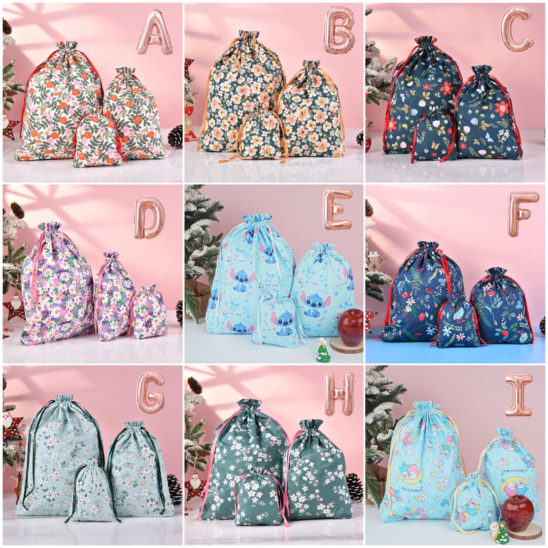 Floral Drawstring Gift Bag, Flower Storage Bag, Durable Gift Bags Bulk ...