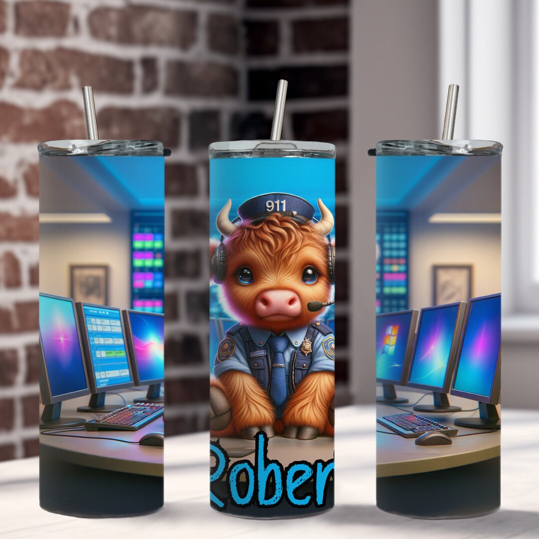Dispatch Tumbler, Dispatch Gift, 911, Baby Highland Cow Dispatcher ...