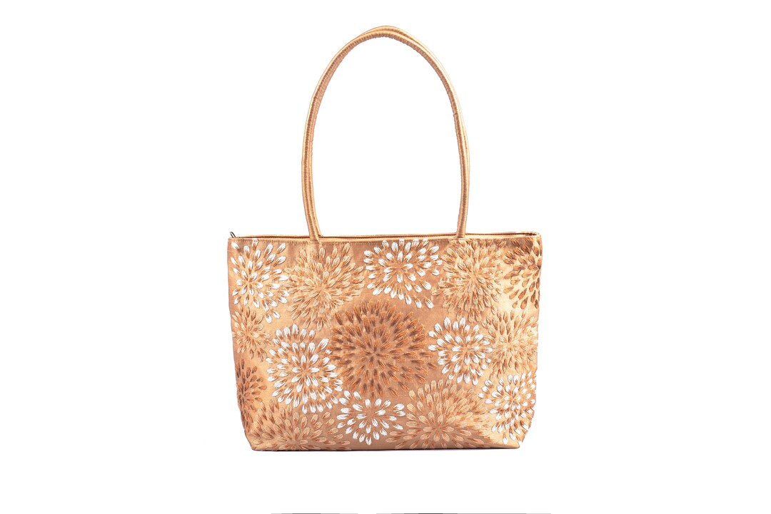 Handmade Large Rectangular Taffeta Bag With Firework Embroidery ...