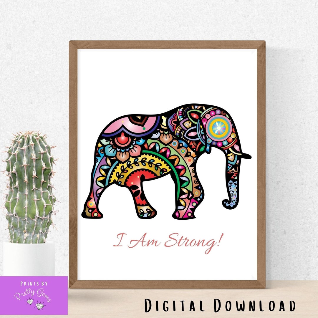 Colorful Elephant Animal Print Inspirational Quotes Motivational ...