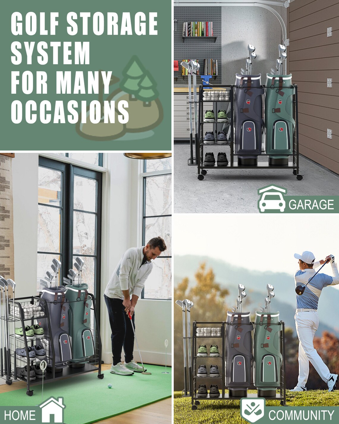 Golf Bag Organizer, Golf Bag Rack, Golf Bag Holder - Etsy