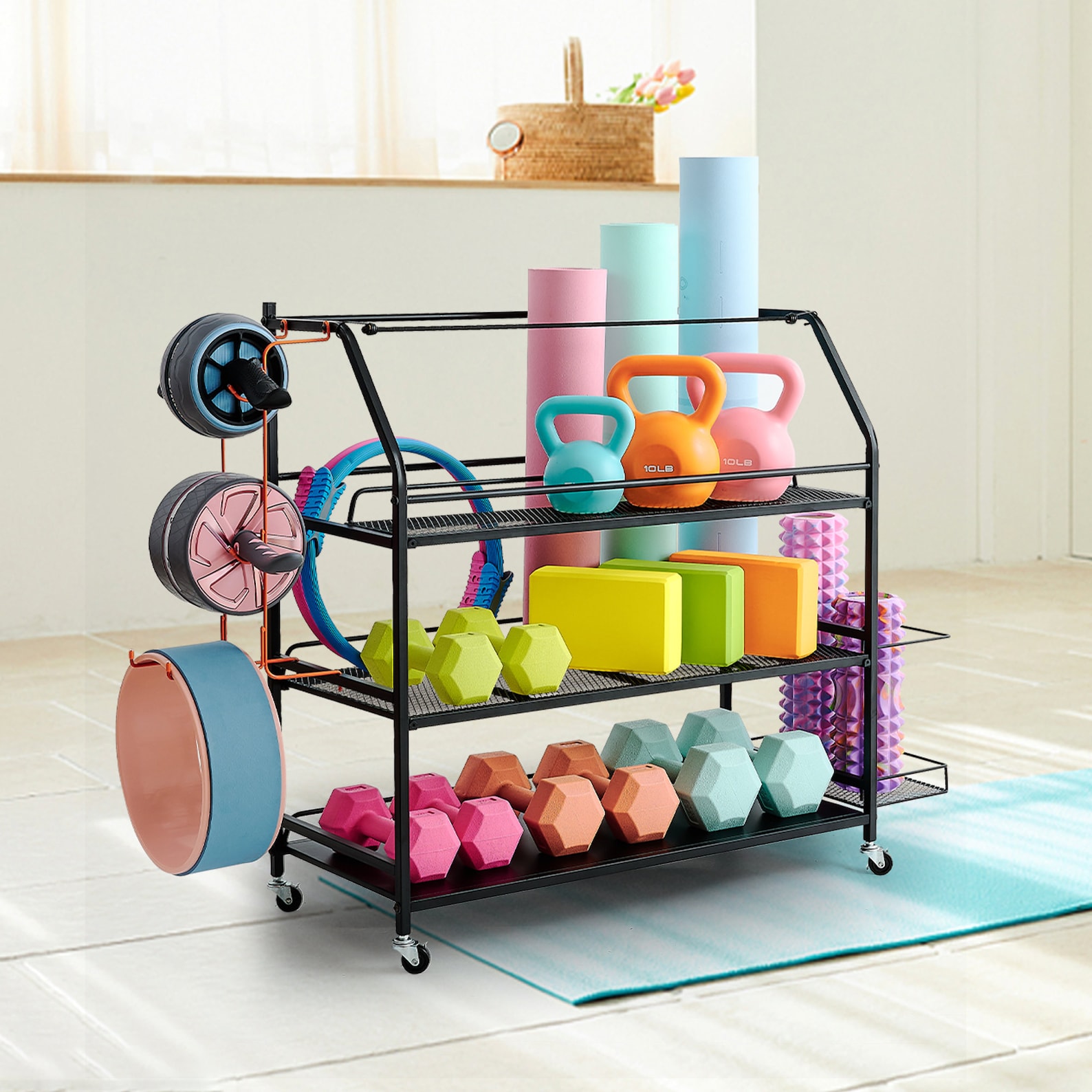 Yoga Mat Storage Rack, Weight Rack for Home Gym, Home Gym Storage Rack ...