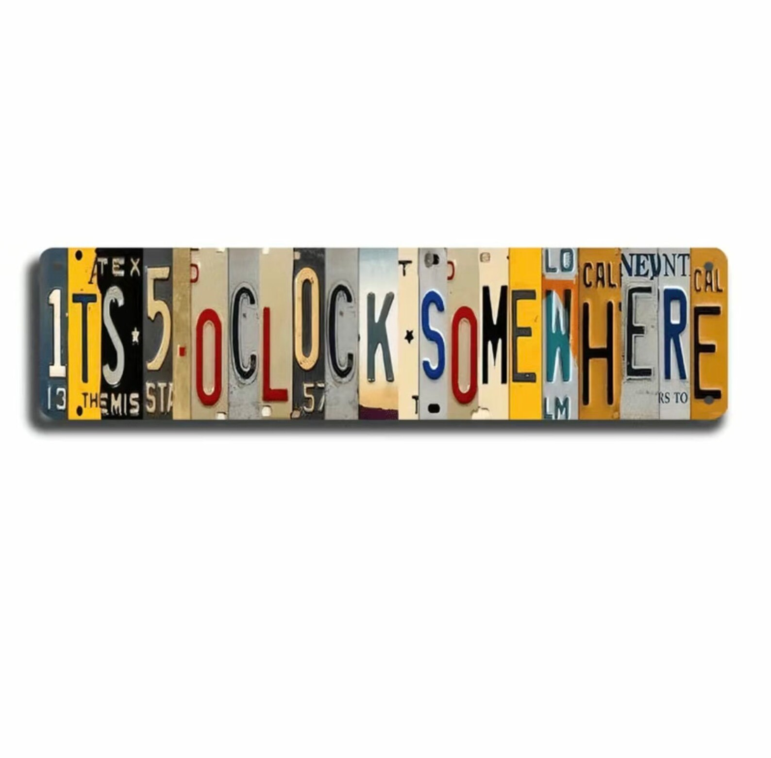 Its 5 O'clock Somewhere Sign, Metal Wall Decor for Home, Bar, Diner ...