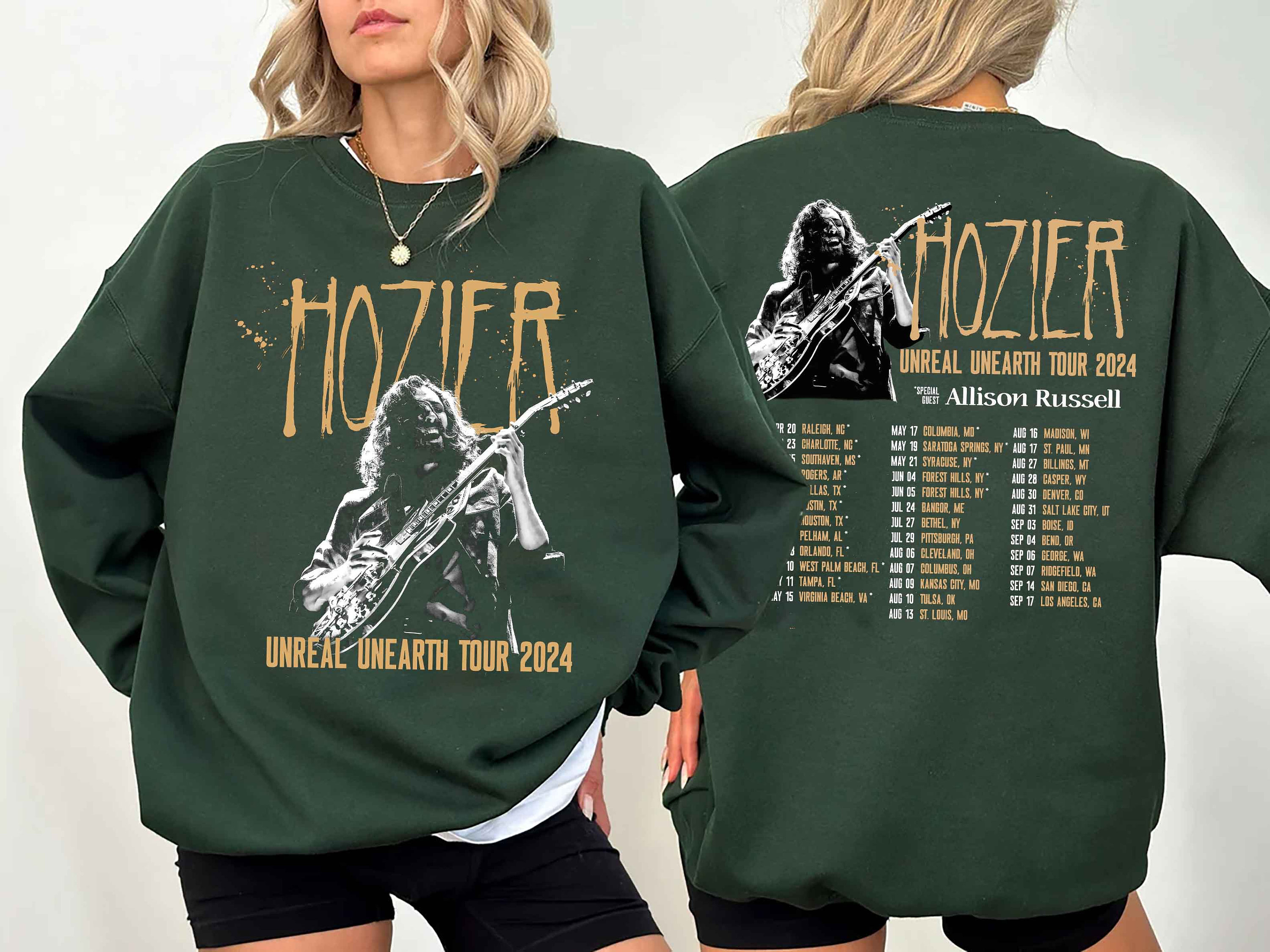 Hozier Tour Unisex Sweatshirt, Hozier Unreal Unearth Tour 2024 Shirt ...