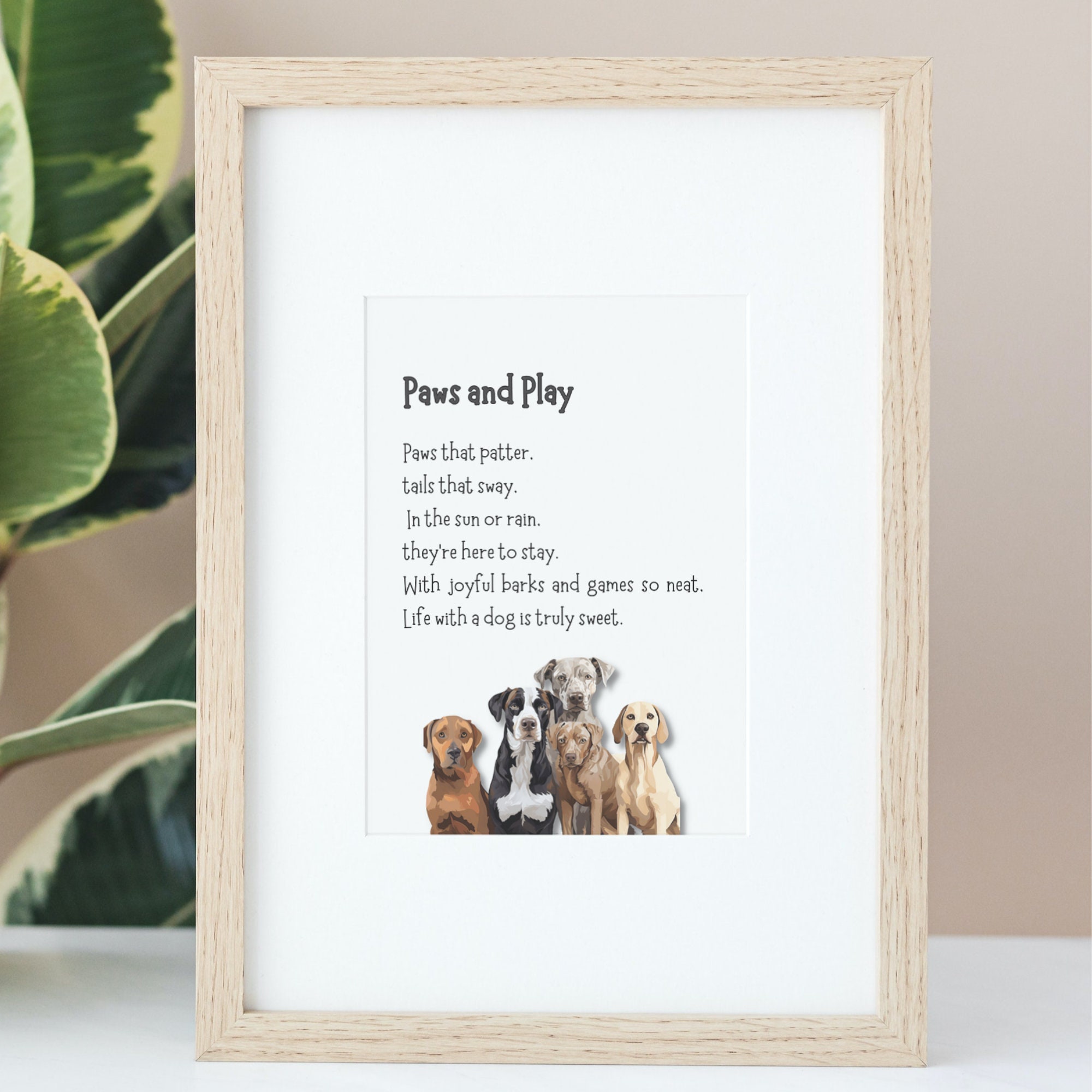 Dog Decor, Puppy Birthday Gift, Dog Poem, Dog Gift, Digital Print ...