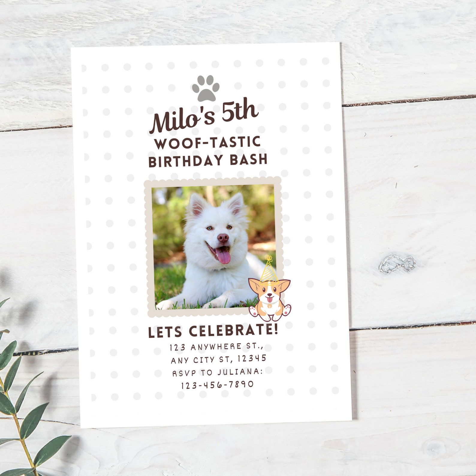 Dog Birthday Bundle, Dog Birthday Text, Printable Template Included ...