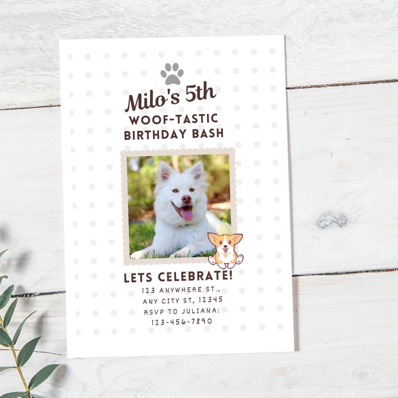 Dog Birthday Bundle, Dog Birthday Text, Free Printable Template ...