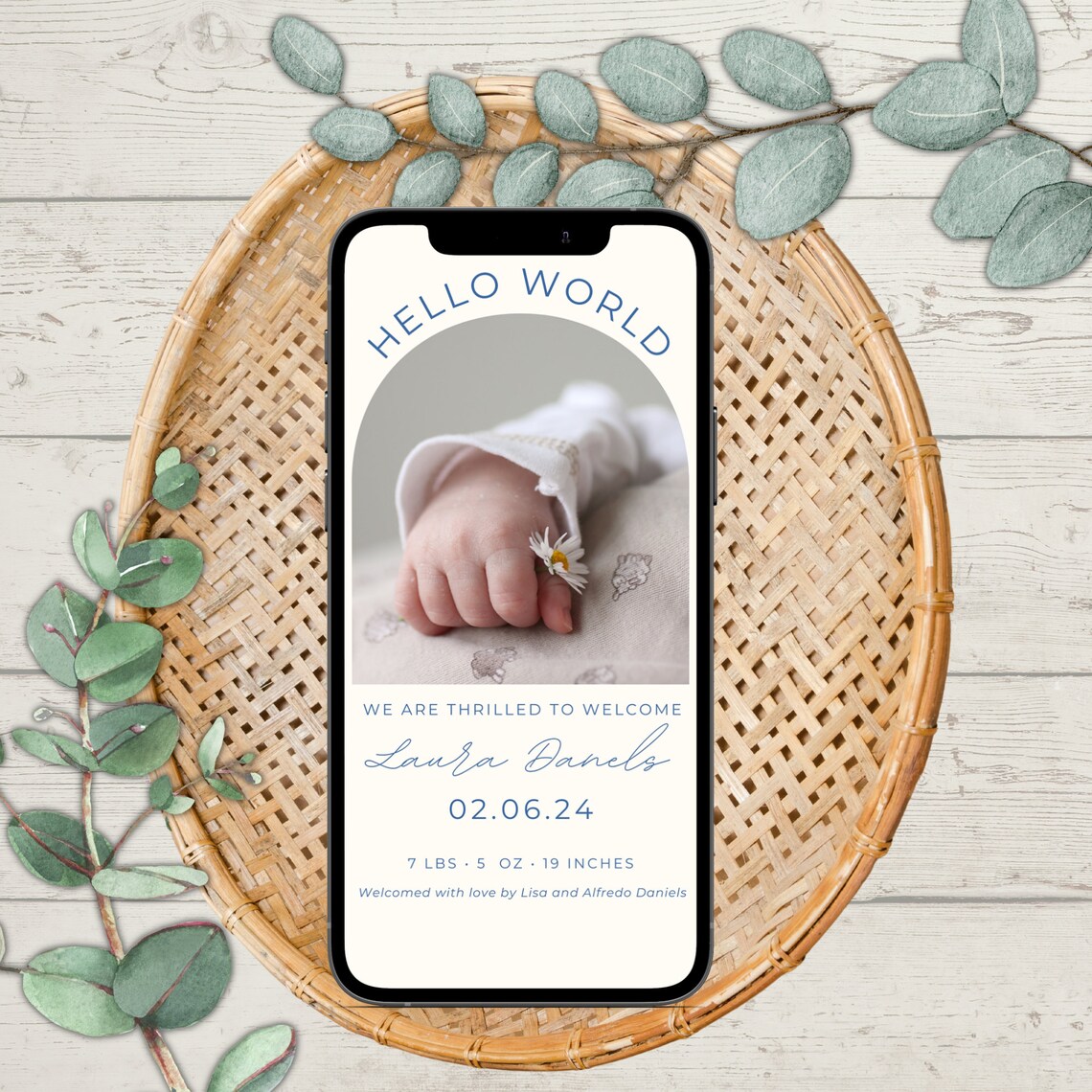 Digital Baby Announcement Photo Birth Announcement Bundle - Etsy