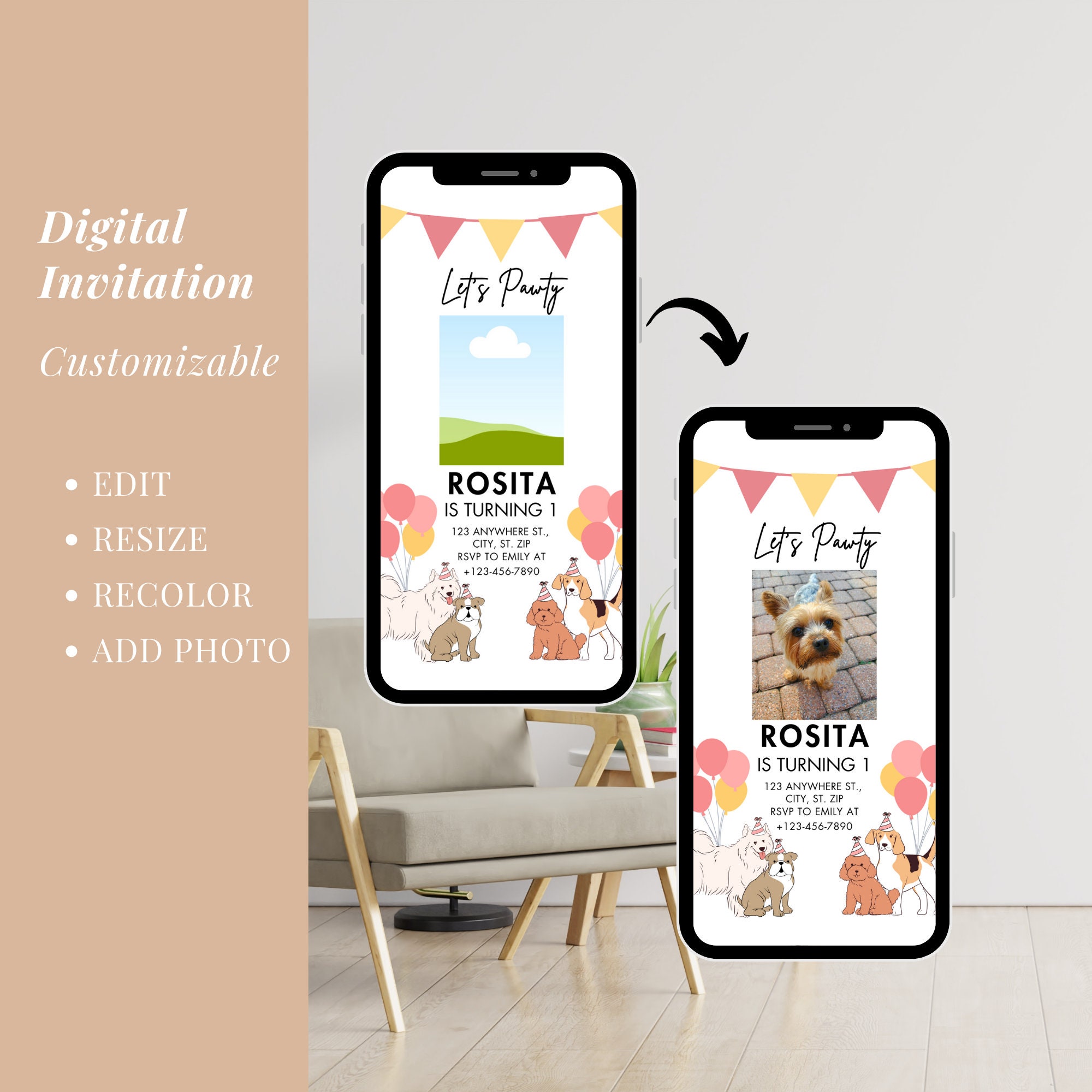 Customize Dog Themed Birthday Party Bundle Puppy Party Instant Download ...