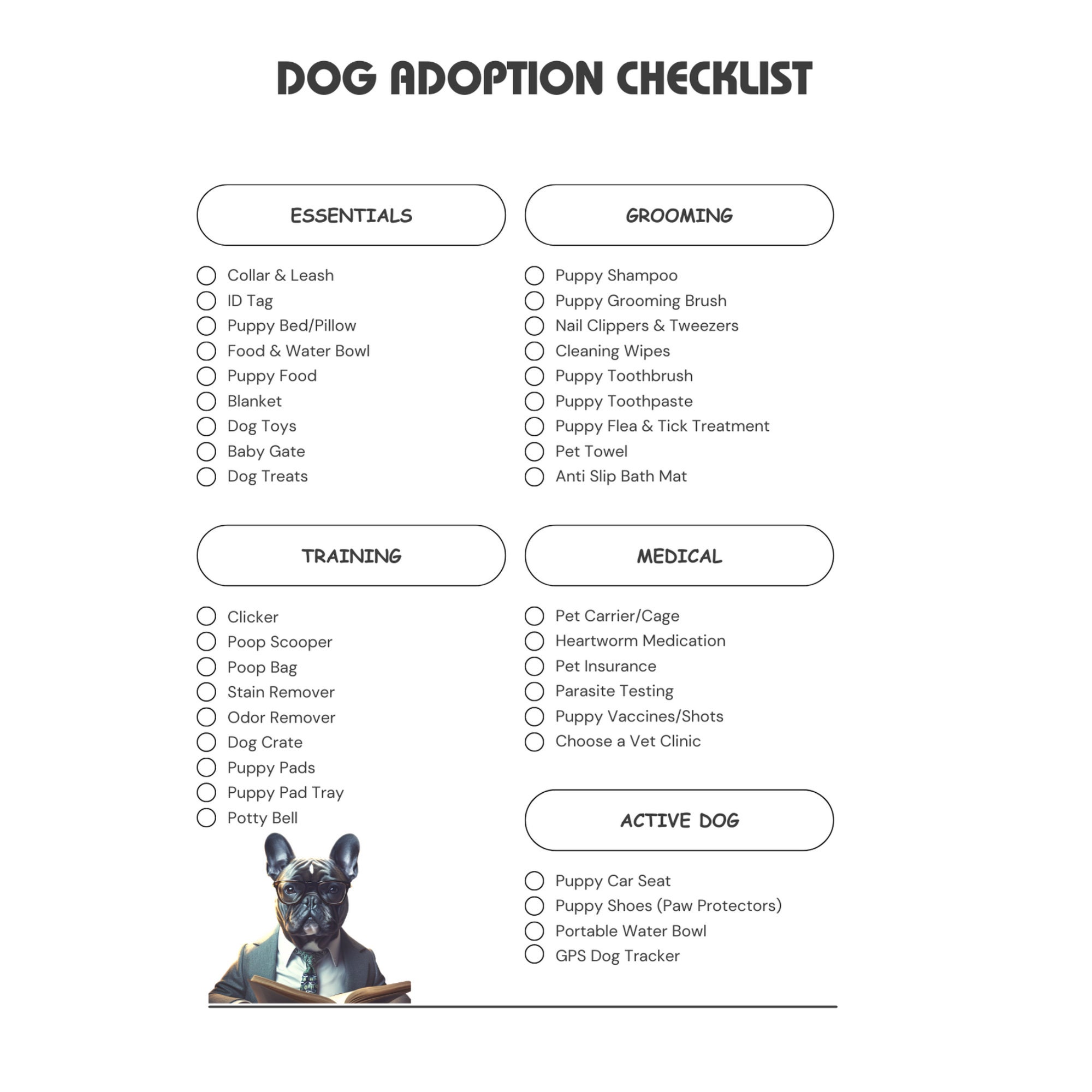 Pet Checklistpuppy Listpuppy Plannerpuppy Trackerdog - Etsy