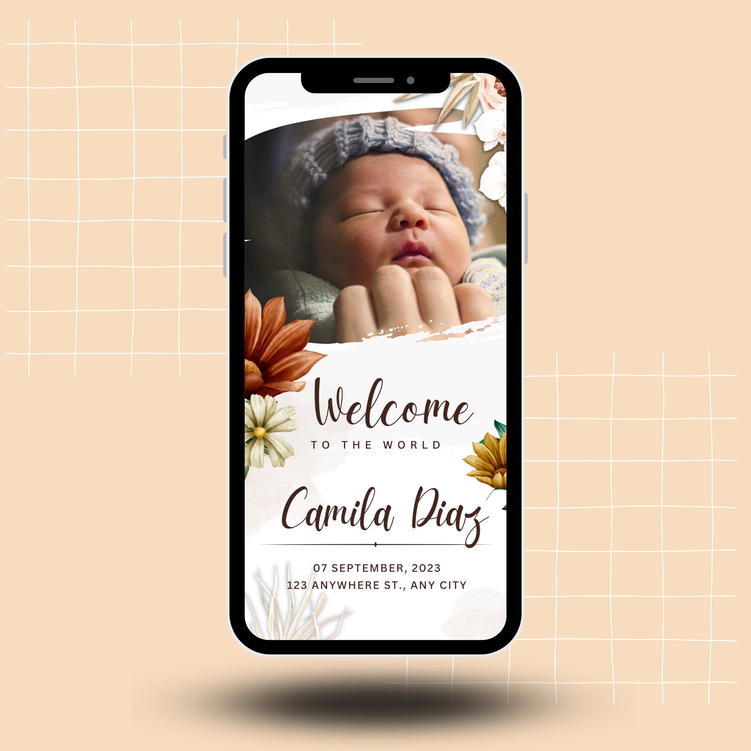 Baby Digital Announcement Bundle Baby Announcement Card - Etsy