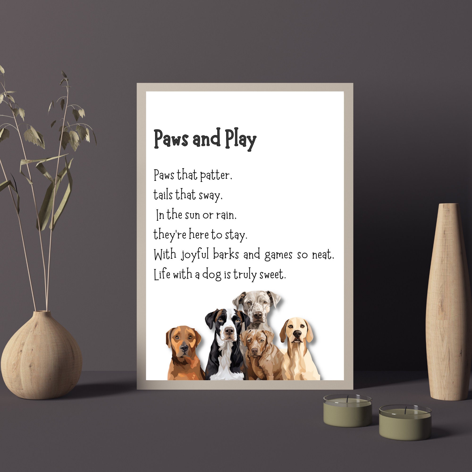 Dog Decor, Puppy Birthday Gift, Dog Poem, Dog Gift, Digital Print ...