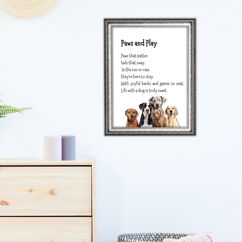 Dog Decor, Puppy Birthday Gift, Dog Poem, Dog Gift, Digital Print ...