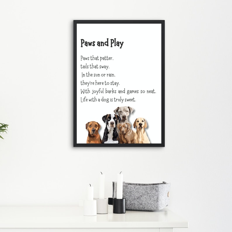 Dog Decor, Puppy Birthday Gift, Dog Poem, Dog Gift, Digital Print ...