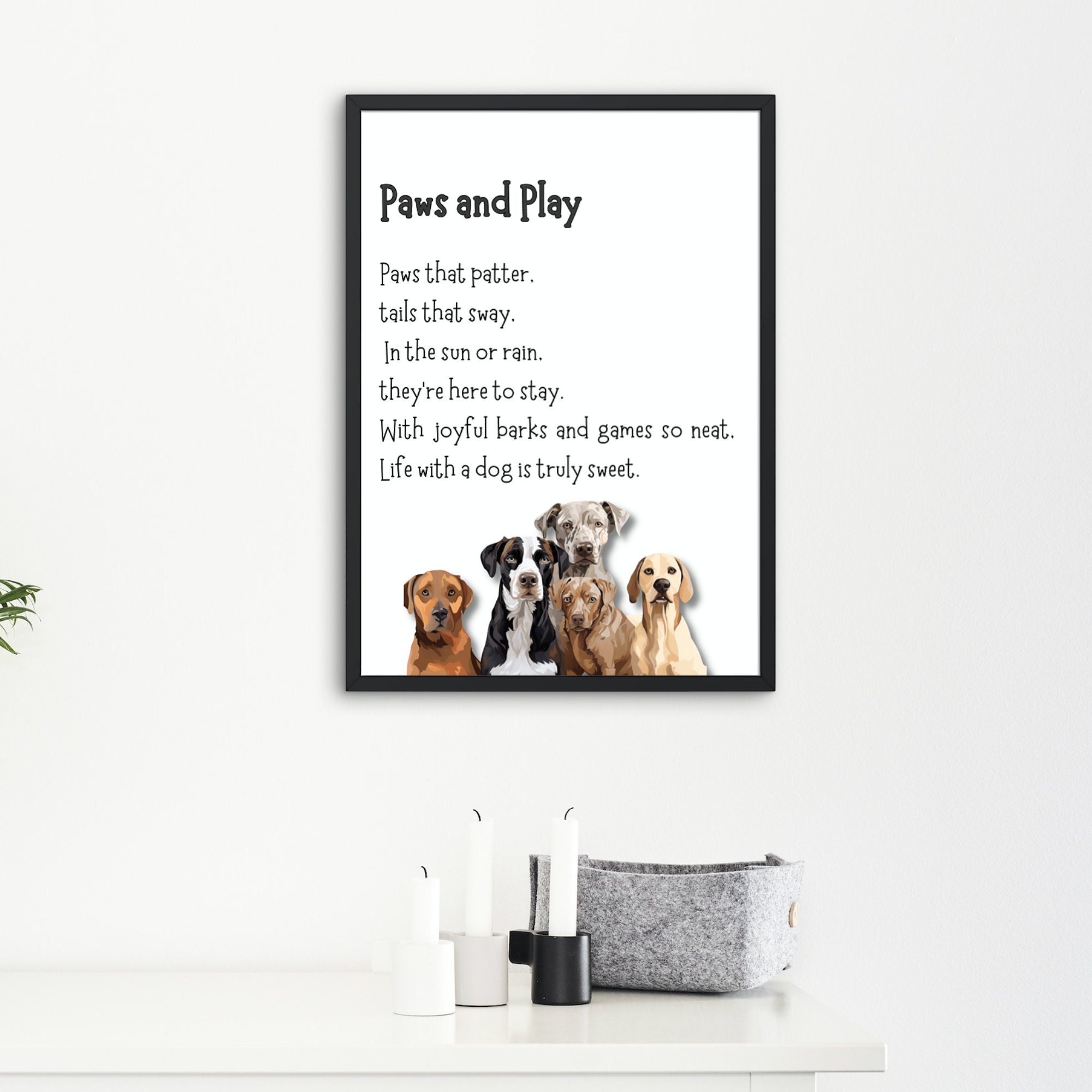 Dog Decor, Puppy Birthday Gift, Dog Poem, Dog Gift, Digital Print ...