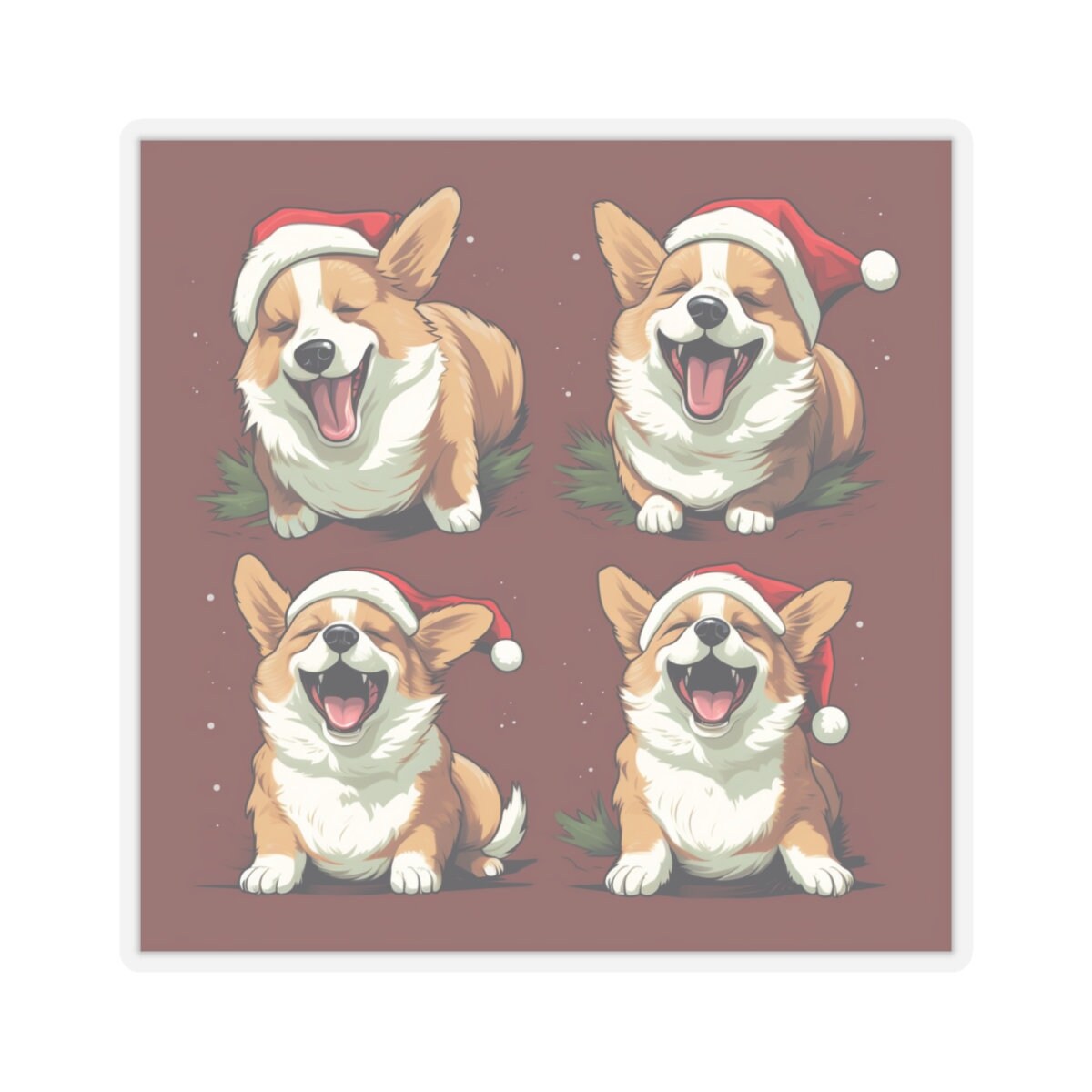 Corgi Dog Sticker Gift Book Lovers Sticker Dog Holiday - Etsy
