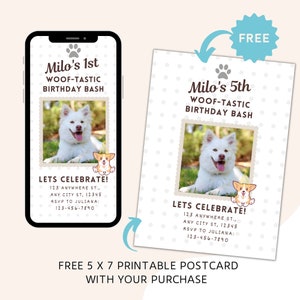 Dog Birthday Bundle, Dog Birthday Text, Printable Template Included ...