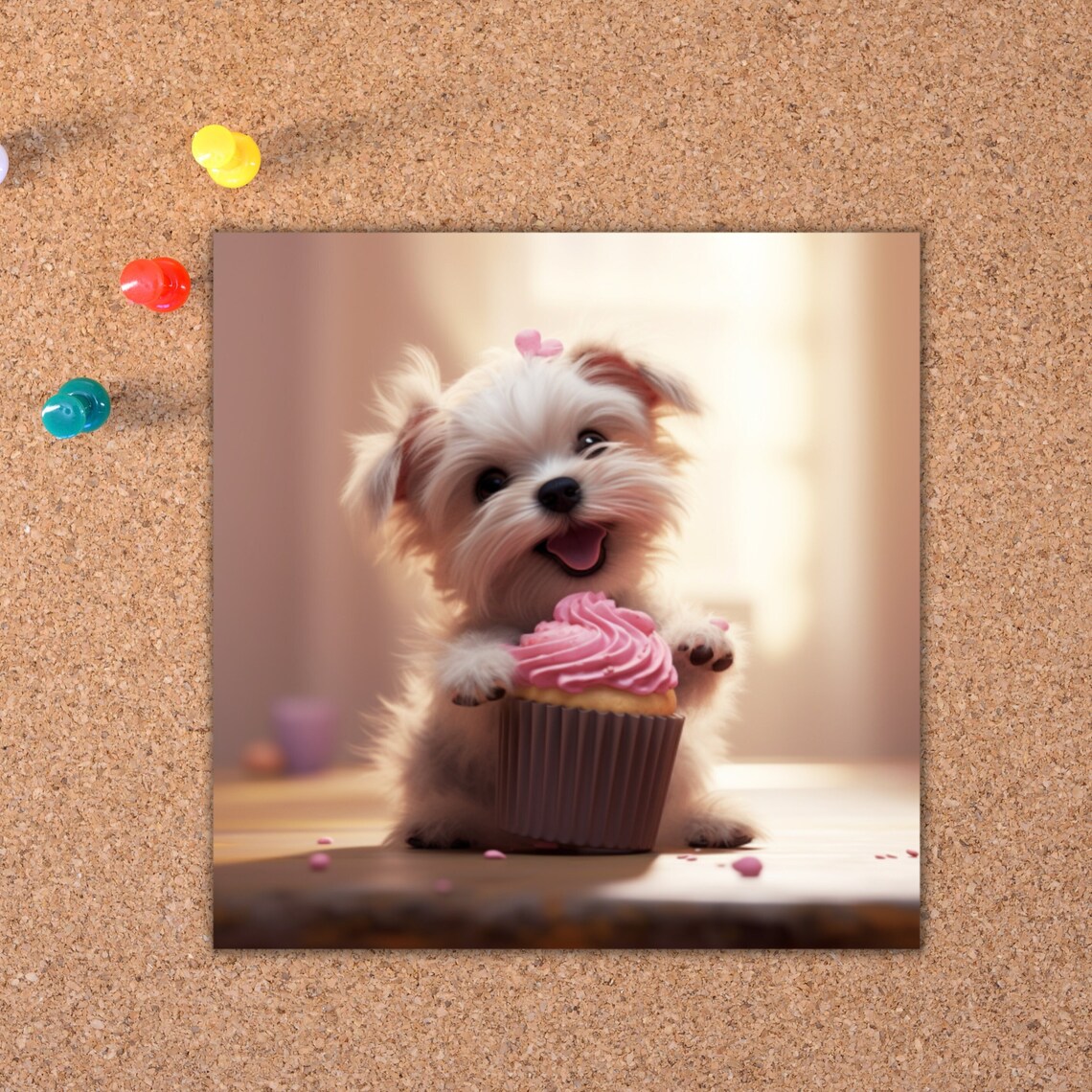 Sweet Maltese Delight Sticker, Cupcake Sticker Decoration, Maltese ...