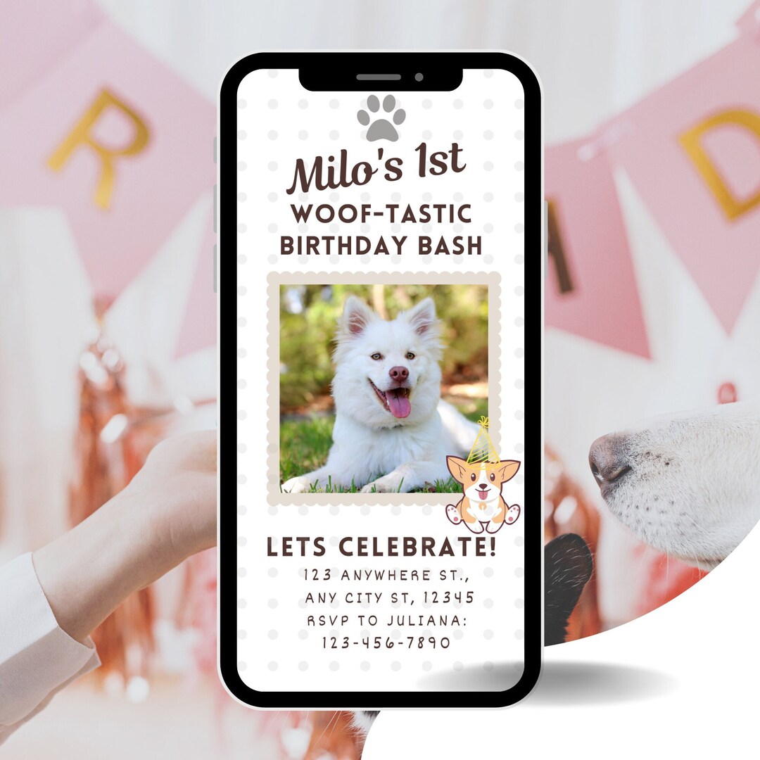 Dog Birthday Bundle, Dog Birthday Text, Printable Template Included ...