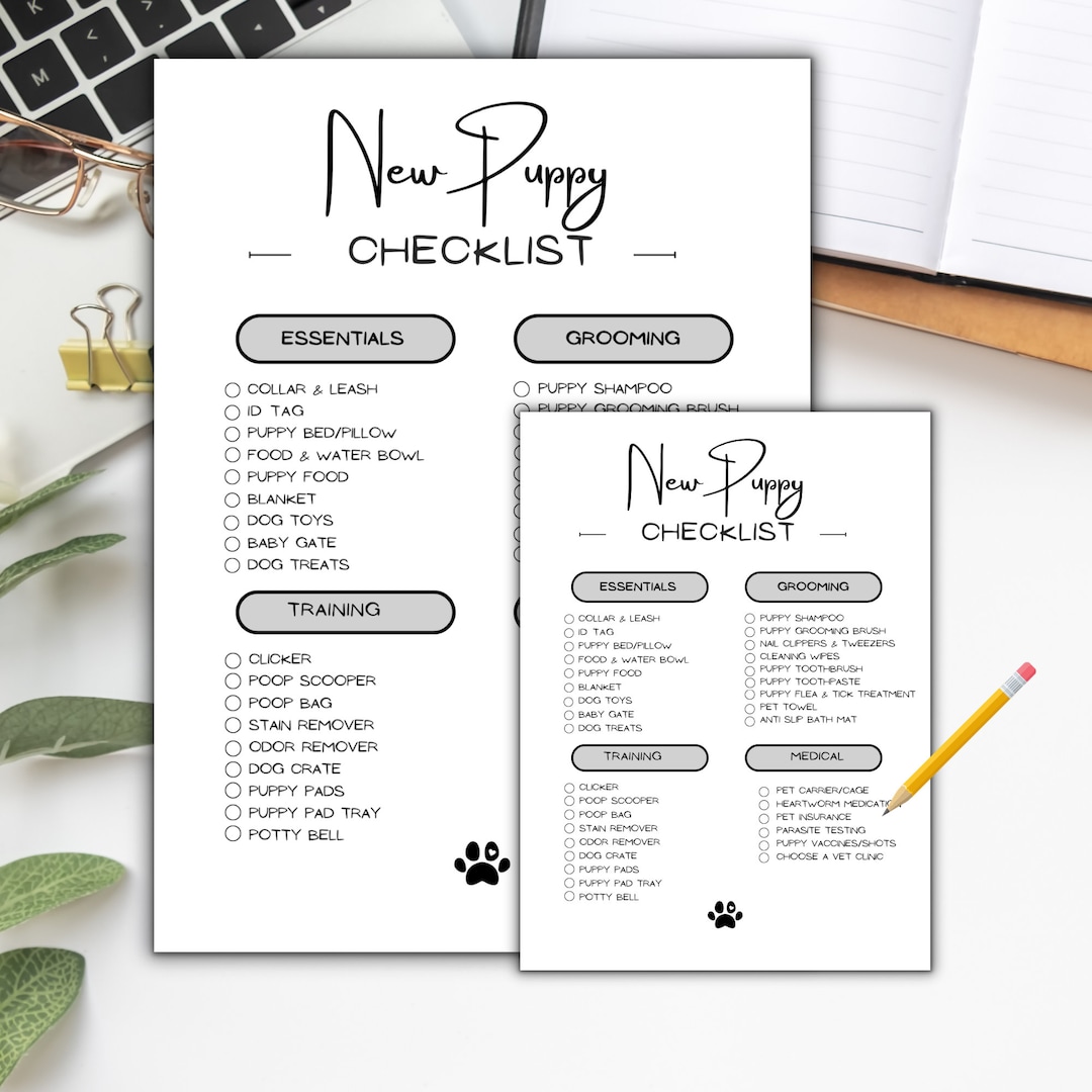 Pet Checklist,puppy List,puppy Planner,puppy Tracker,dog Checklist, Dog ...