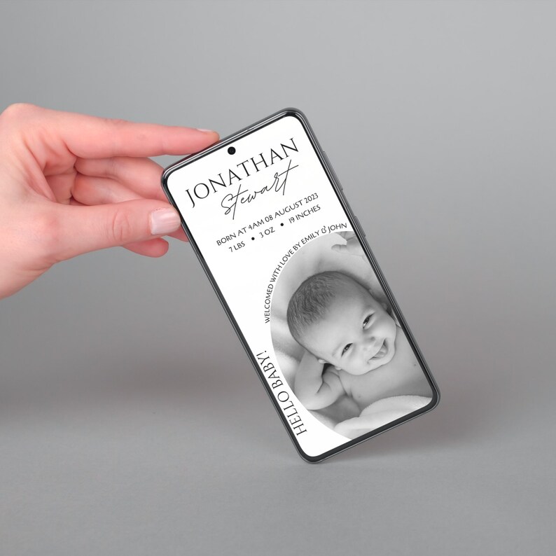 Digital Baby Announcement Photo Birth Announcement, Baby Announcement ...