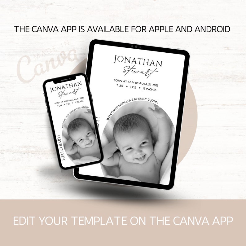 Digital Baby Announcement Photo Birth Announcement, Baby Announcement ...