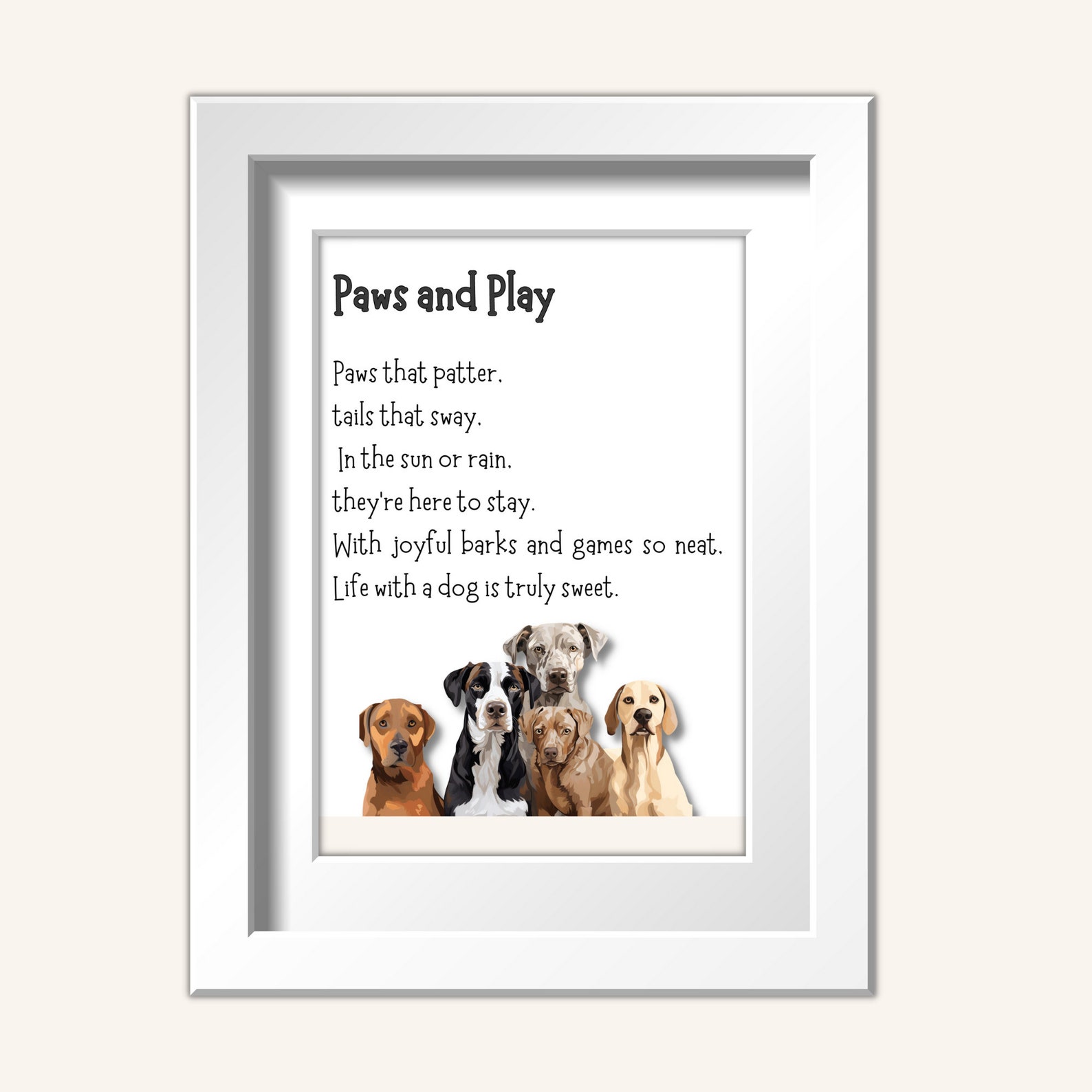Dog Decor, Puppy Birthday Gift, Dog Poem, Dog Gift, Digital Print ...