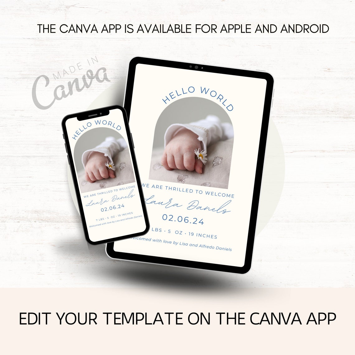 Digital Baby Announcement Photo Birth Announcement Bundle - Etsy