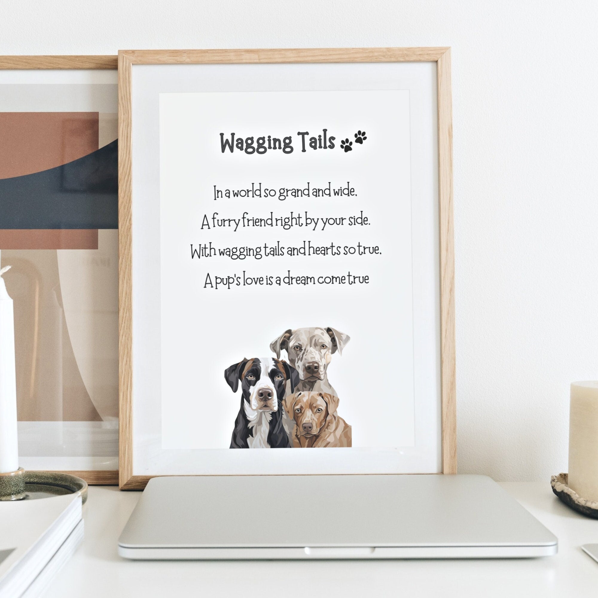 Dog Wall Decor, Pet Portrait Birthday Gift, Dog Poem, Dog Gift, Instant ...