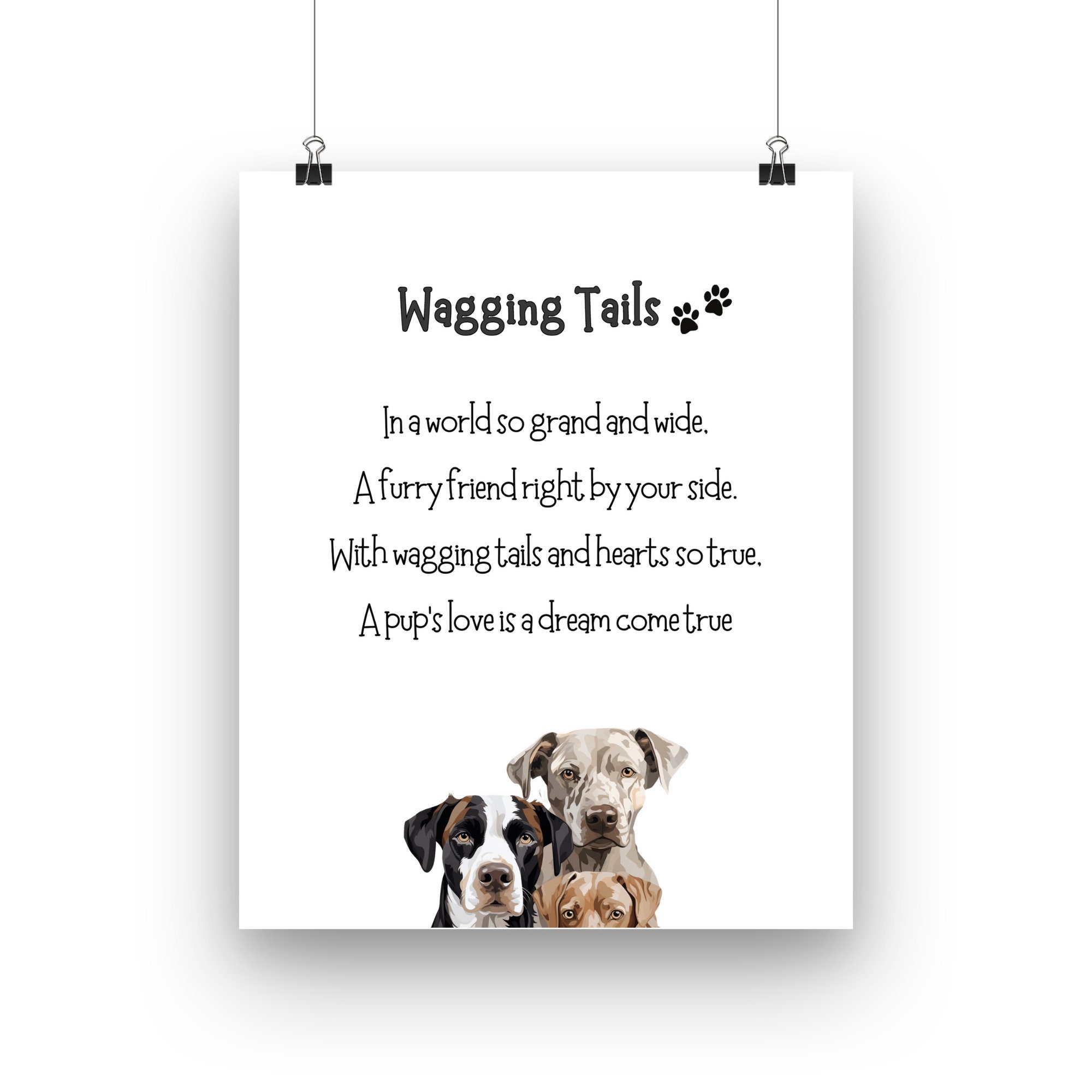 Dog Wall Decor, Pet Portrait Birthday Gift, Dog Poem, Dog Gift, Instant ...