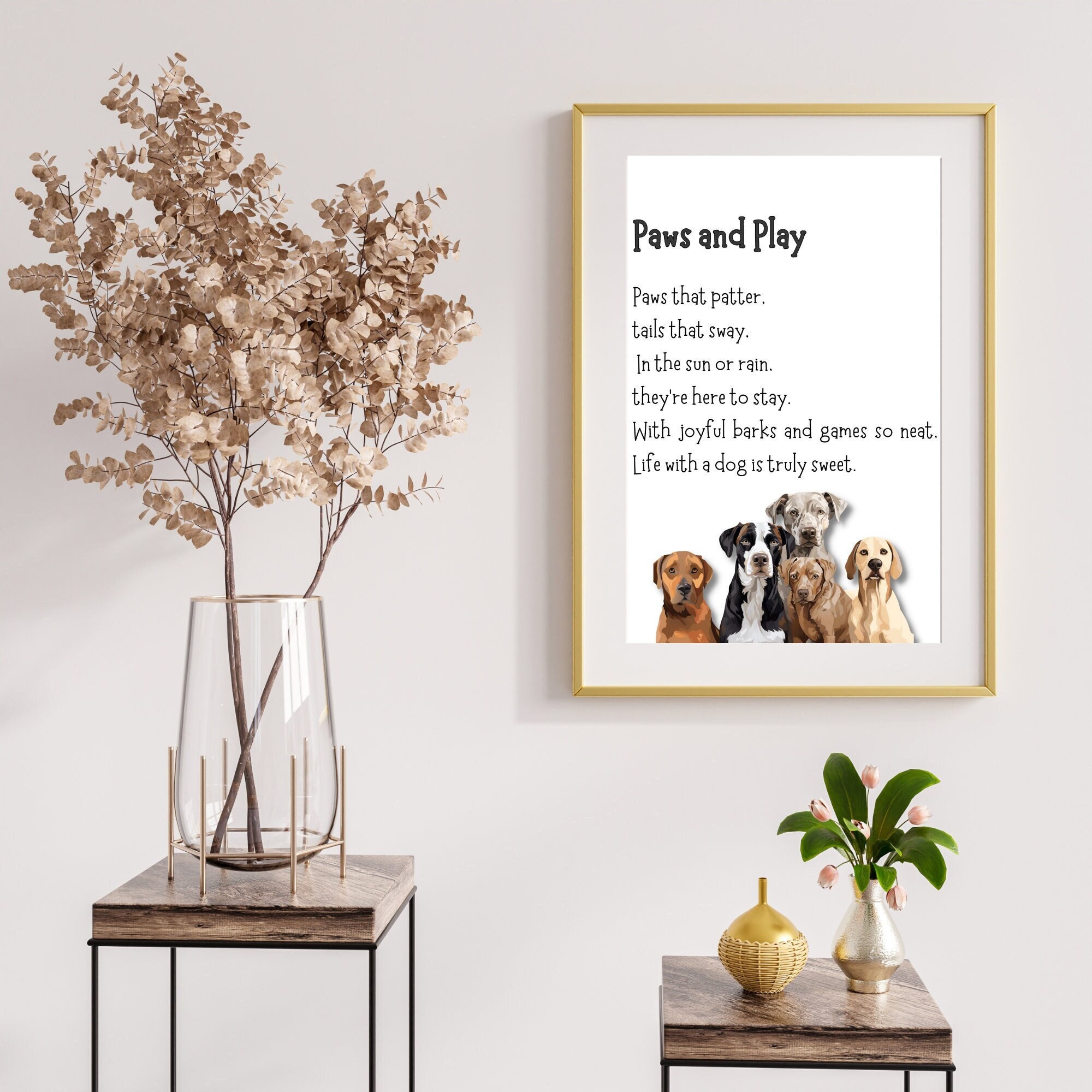 Dog Decor, Puppy Birthday Gift, Dog Poem, Dog Gift, Digital Print ...
