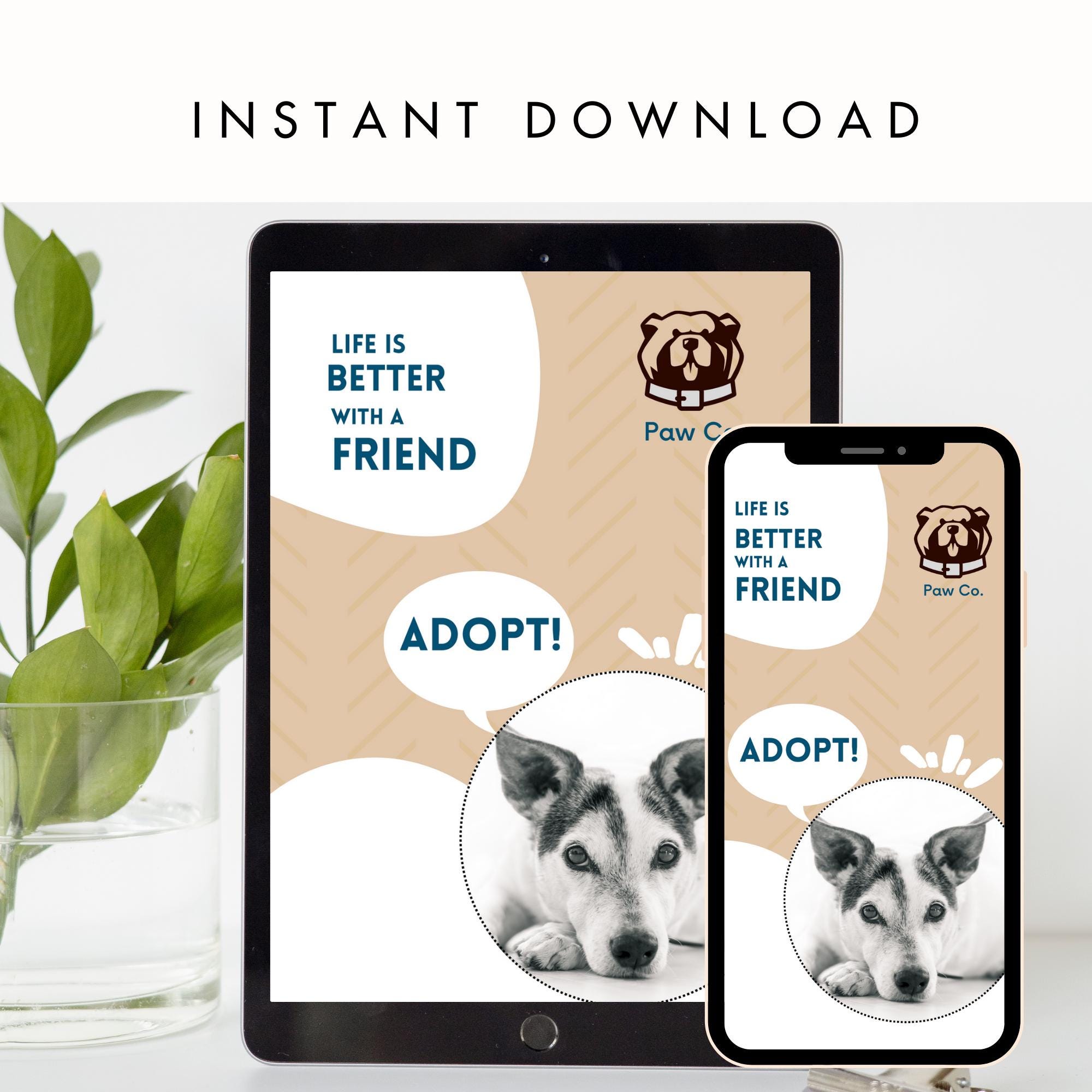 Pet Adoption Printable Bundle, Adopt A Dog, Dog Day Digital & Printable ...