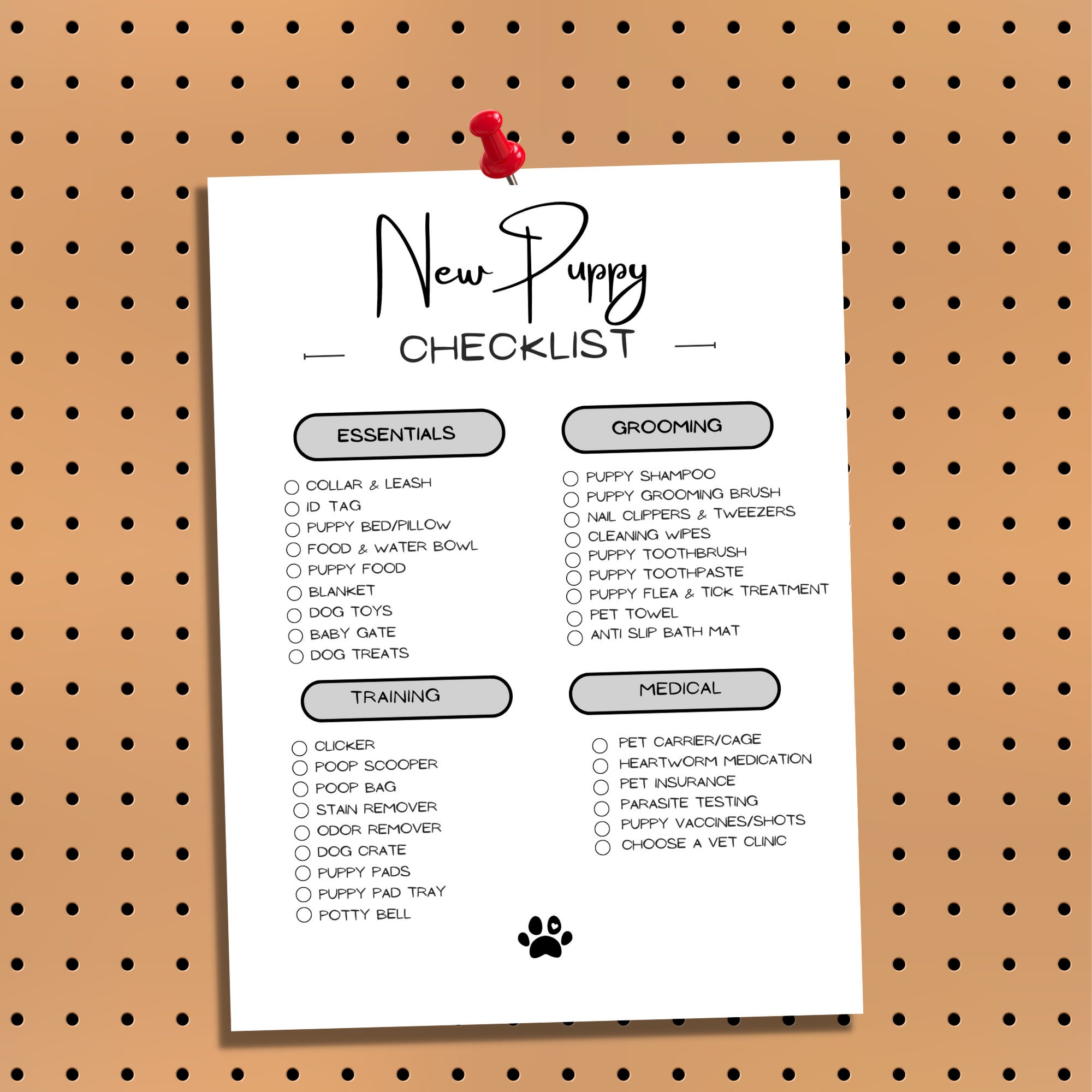 Pet Checklist,puppy List,puppy Planner,puppy Tracker,dog Checklist, Dog ...
