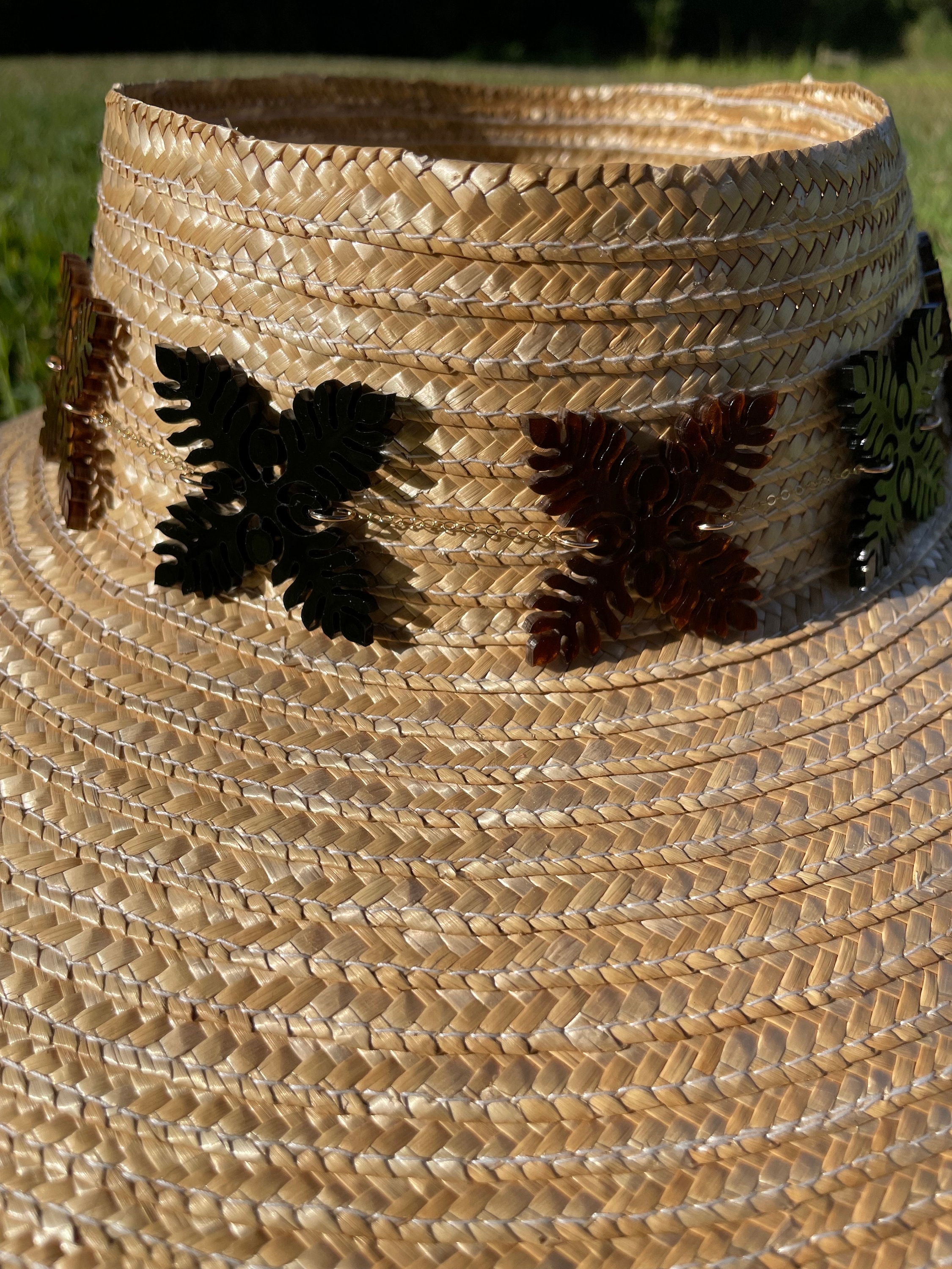 Handcrafted Hawaiian Lei Papale With Ulu Quilt Design | Acrylic Lei Hat ...