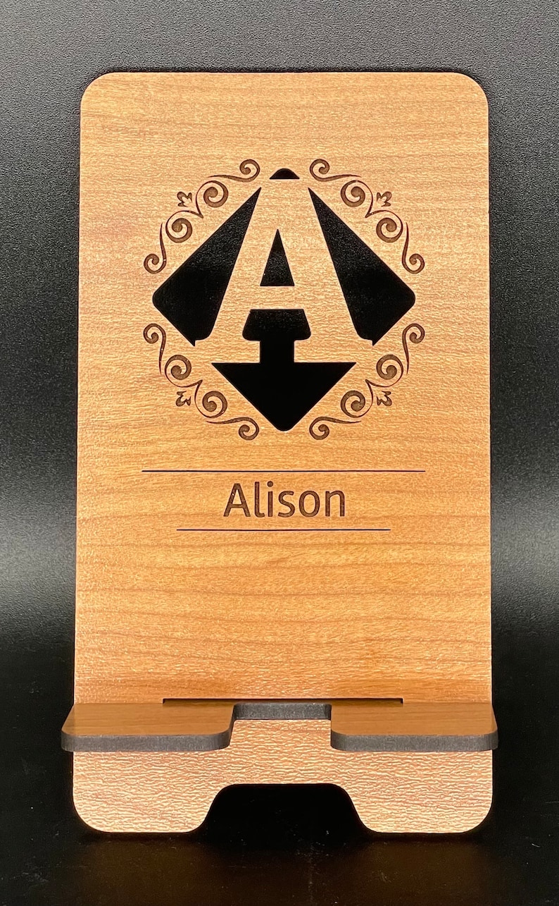 Personalized Cell Phone Stand Custom Engraved Holder Handcrafted Gift ...