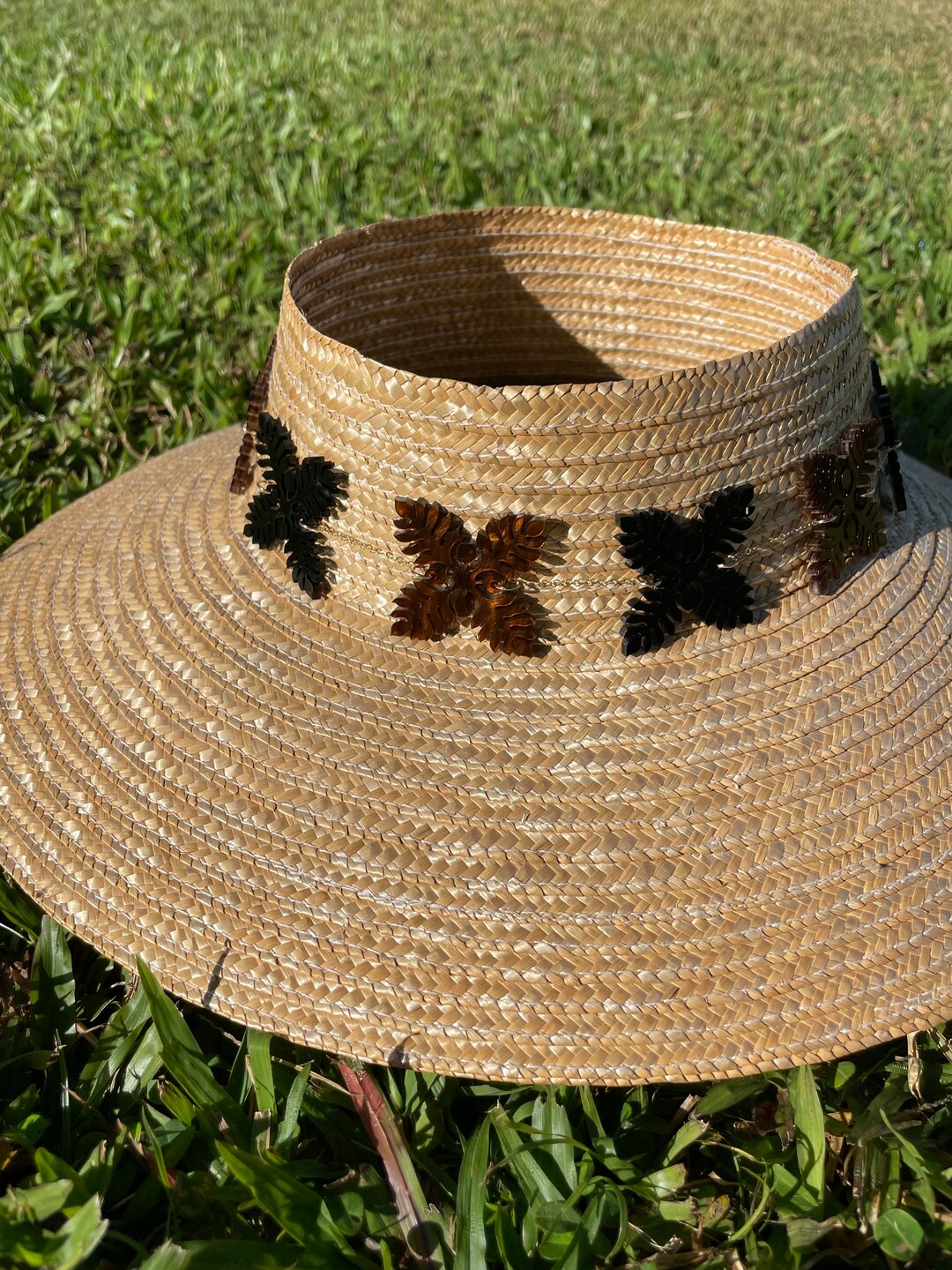 Handcrafted Hawaiian Lei Papale With Ulu Quilt Design | Acrylic Lei Hat ...