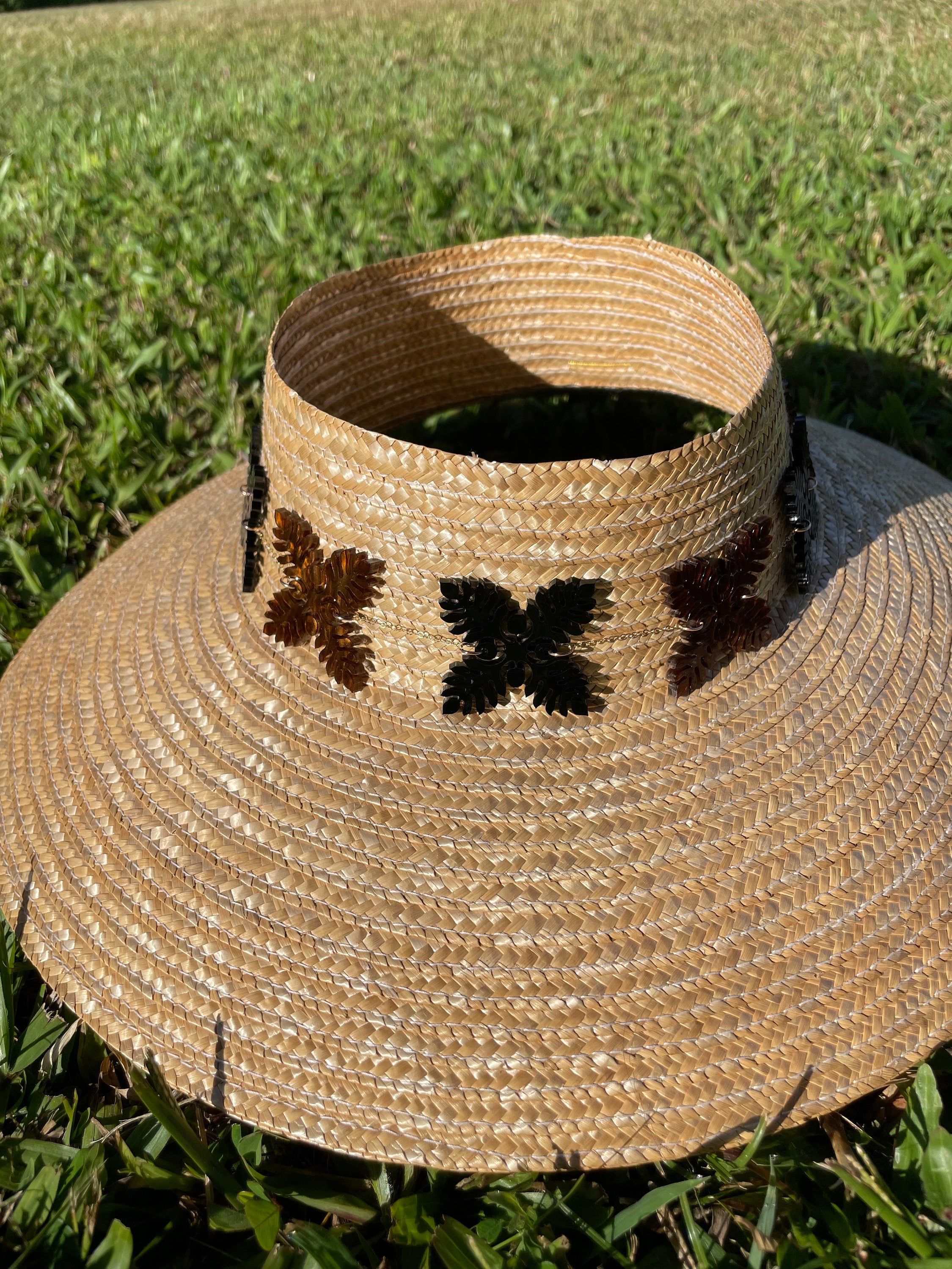 Handcrafted Hawaiian Lei Papale With Ulu Quilt Design | Acrylic Lei Hat ...
