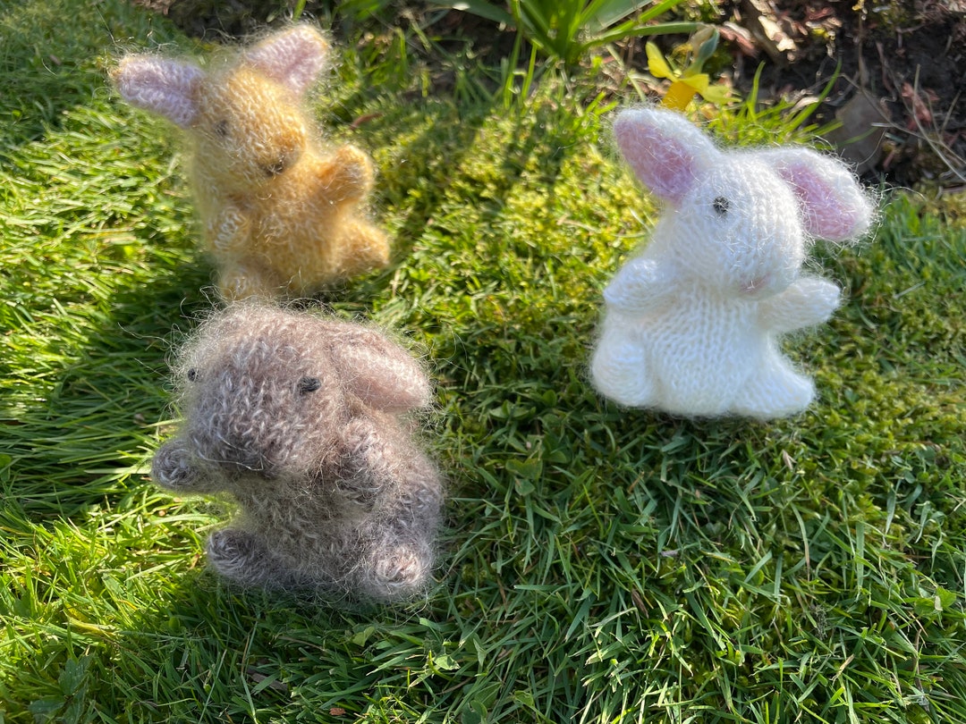 Adorable Knitted Miniature Baby Bunny Plush, Stuffed Animal Decor ...