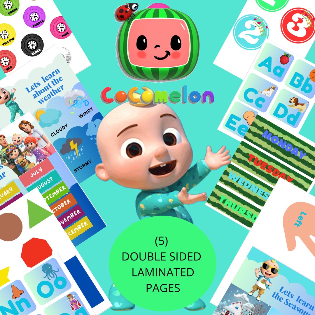 JJ Cocomelon Laminated LEARNING PRINTS Only for Homeschool - Etsy