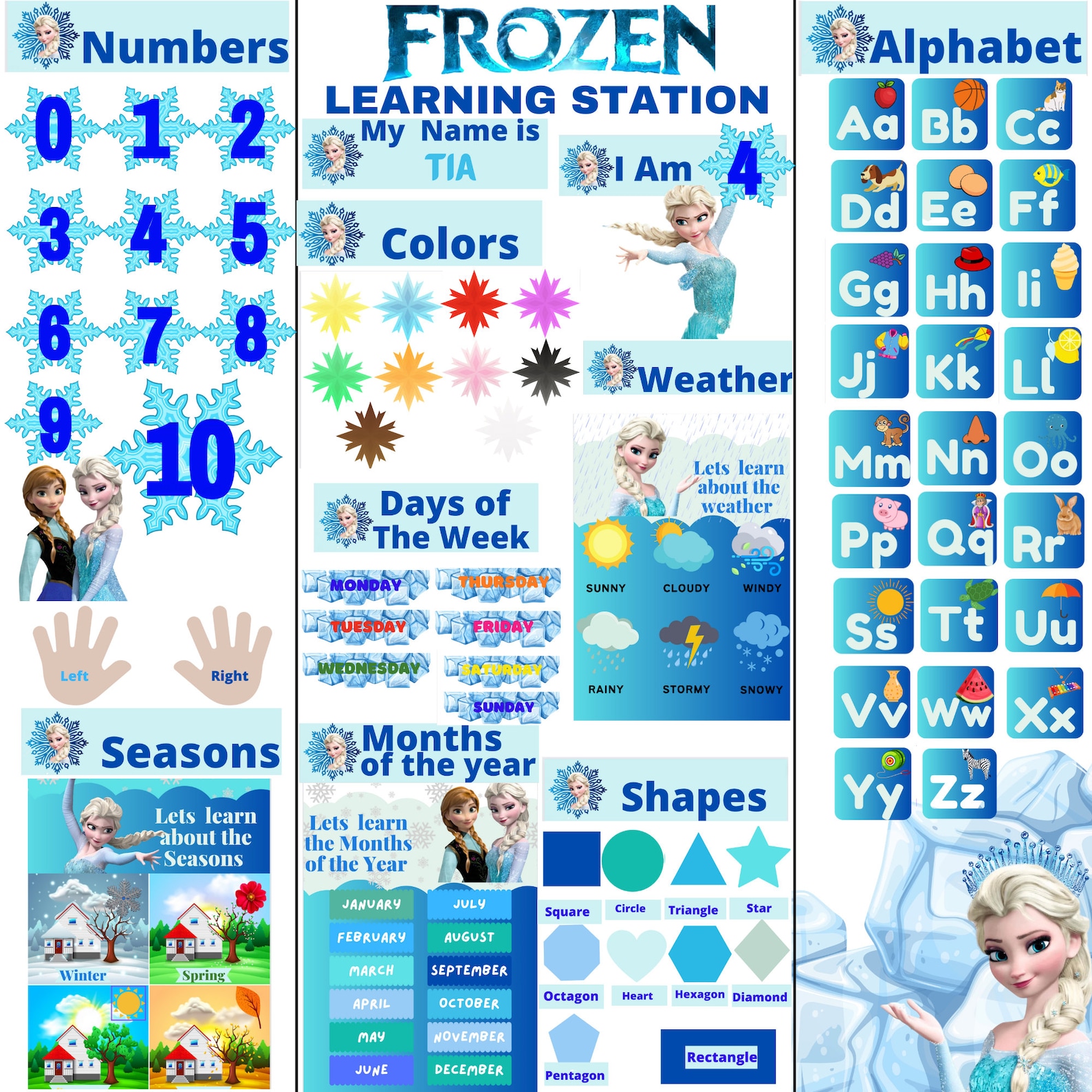 Frozen DIY Learning Center for Homeschool Learning, Digital Download ...