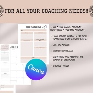 Editable Practice Planner, Cheer Coach Planner, Printable, Canva ...