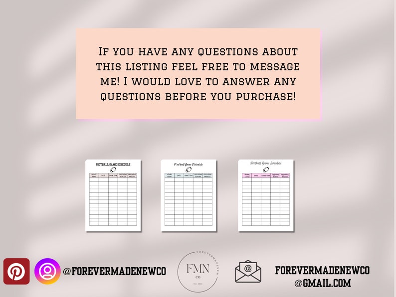 Editable Football Game Schedule Template, Cheer Coach Planner ...