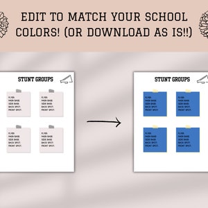 Editable Stunt Group Template, Cheer Coach Planner, Printable - Etsy